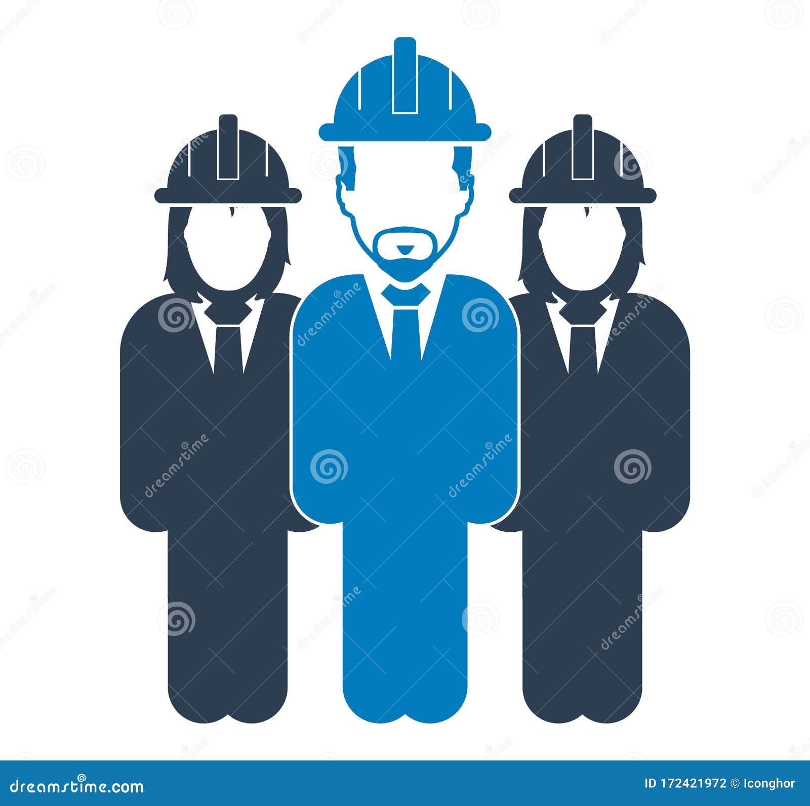 Standing Engineer Team Icon. Stock Vector - Illustration of decoration ...