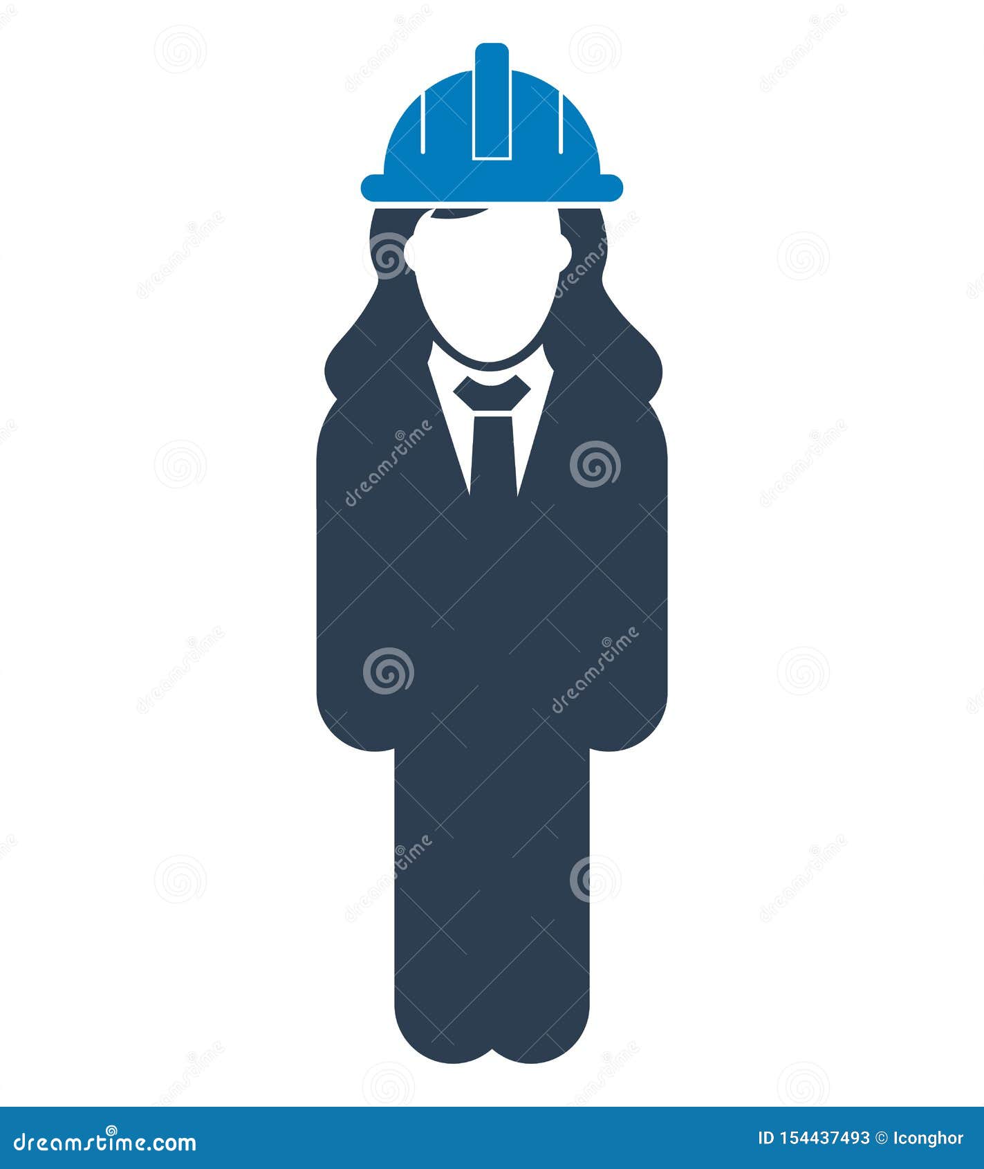 Standing Female Engineer Icon. Stock Vector - Illustration of logo ...