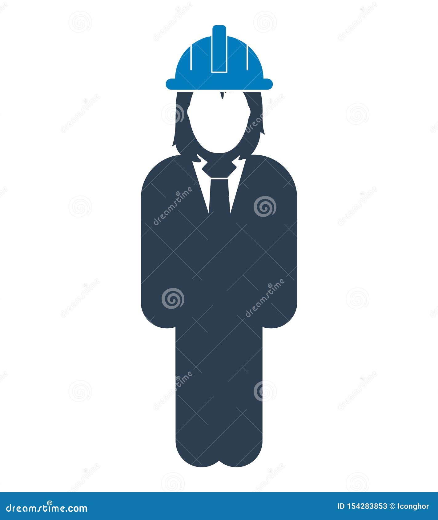 Standing Female Engineer Icon. Stock Vector - Illustration of ...
