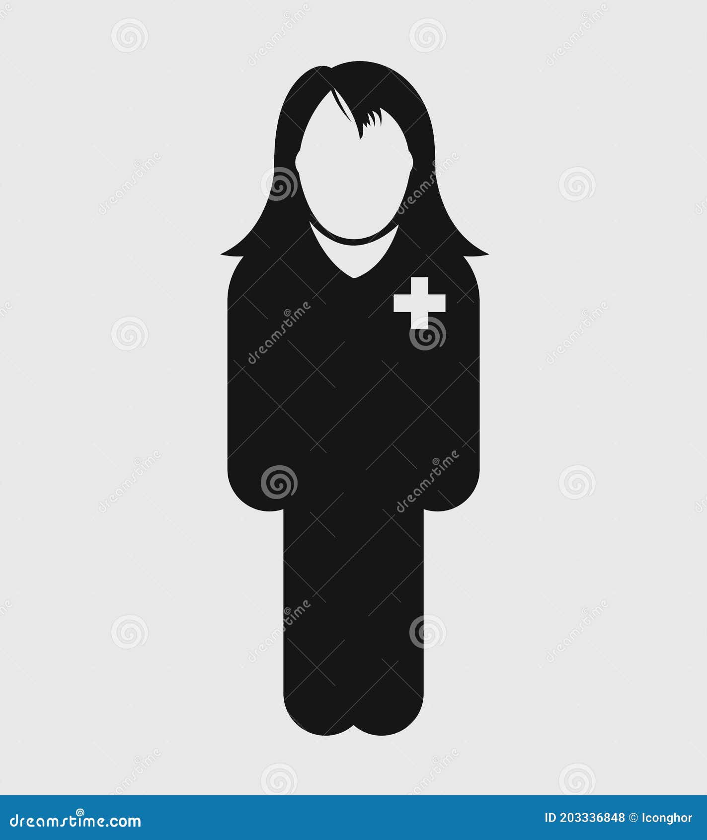Standing Female Patient Icon. Stock Vector - Illustration of pictogram ...