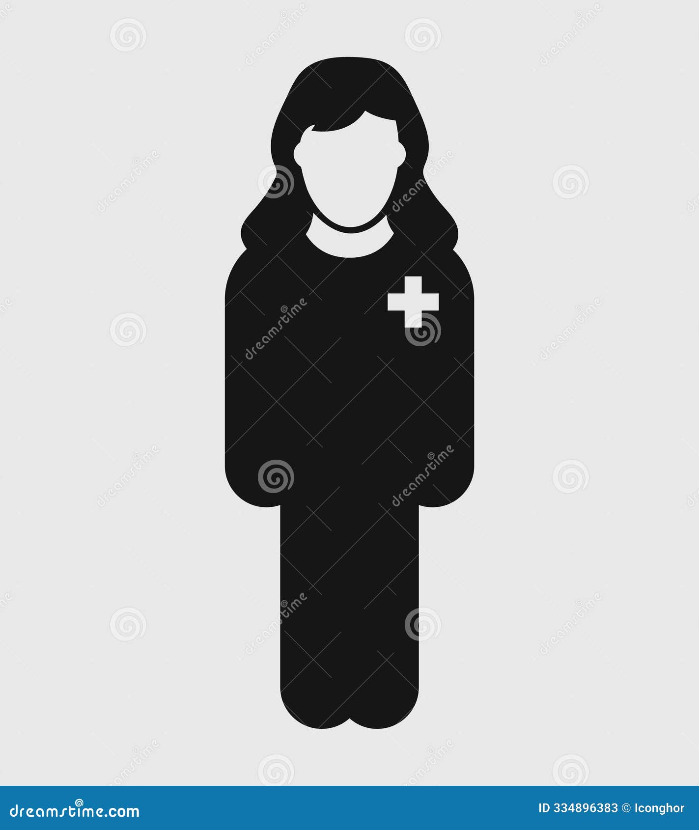 Standing Female Patient Icon. Flat Style Vector Stock Illustration ...