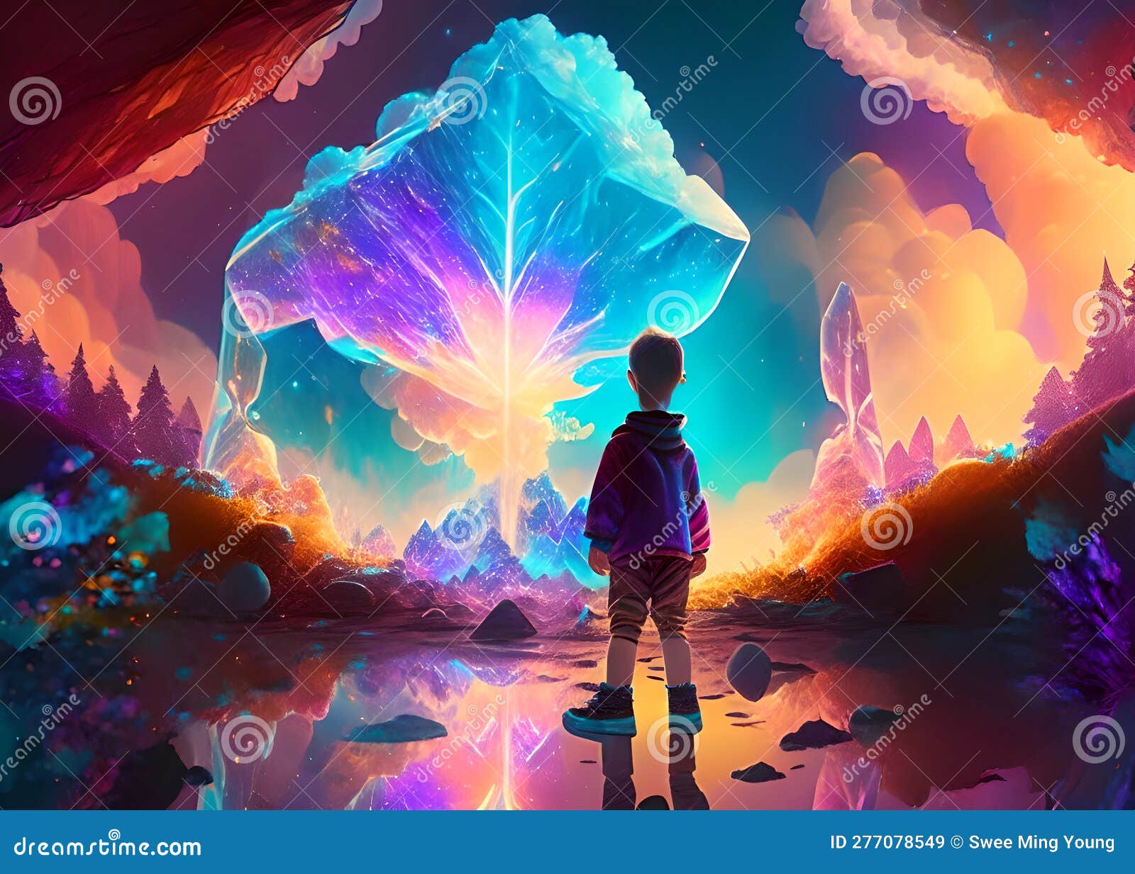 Standing on a Field Watching a Dynamic Colorful Nuclear Cloud Explode ...