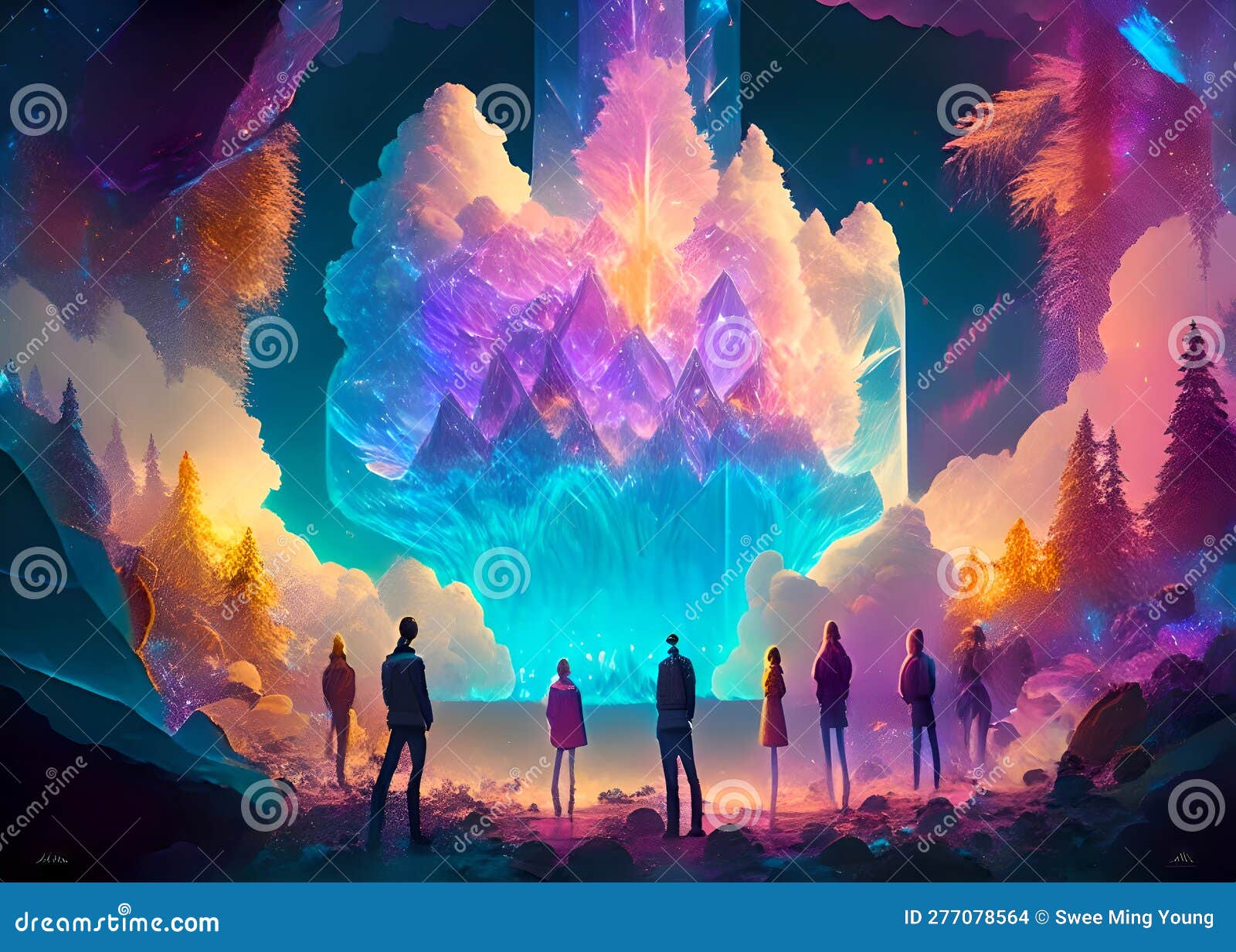 Standing on a Field Watching a Dynamic Colorful Nuclear Cloud Explode ...