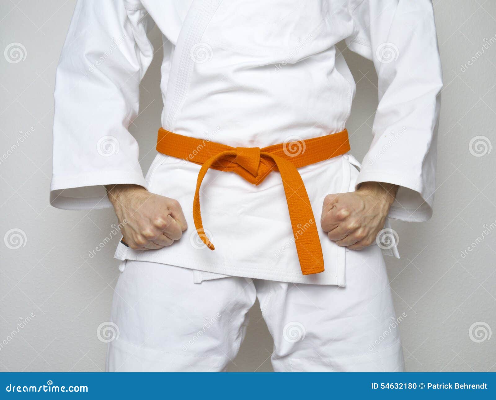 Standing Fighter Orange Belt Centered Martial Arts Stock Photo - Image ...