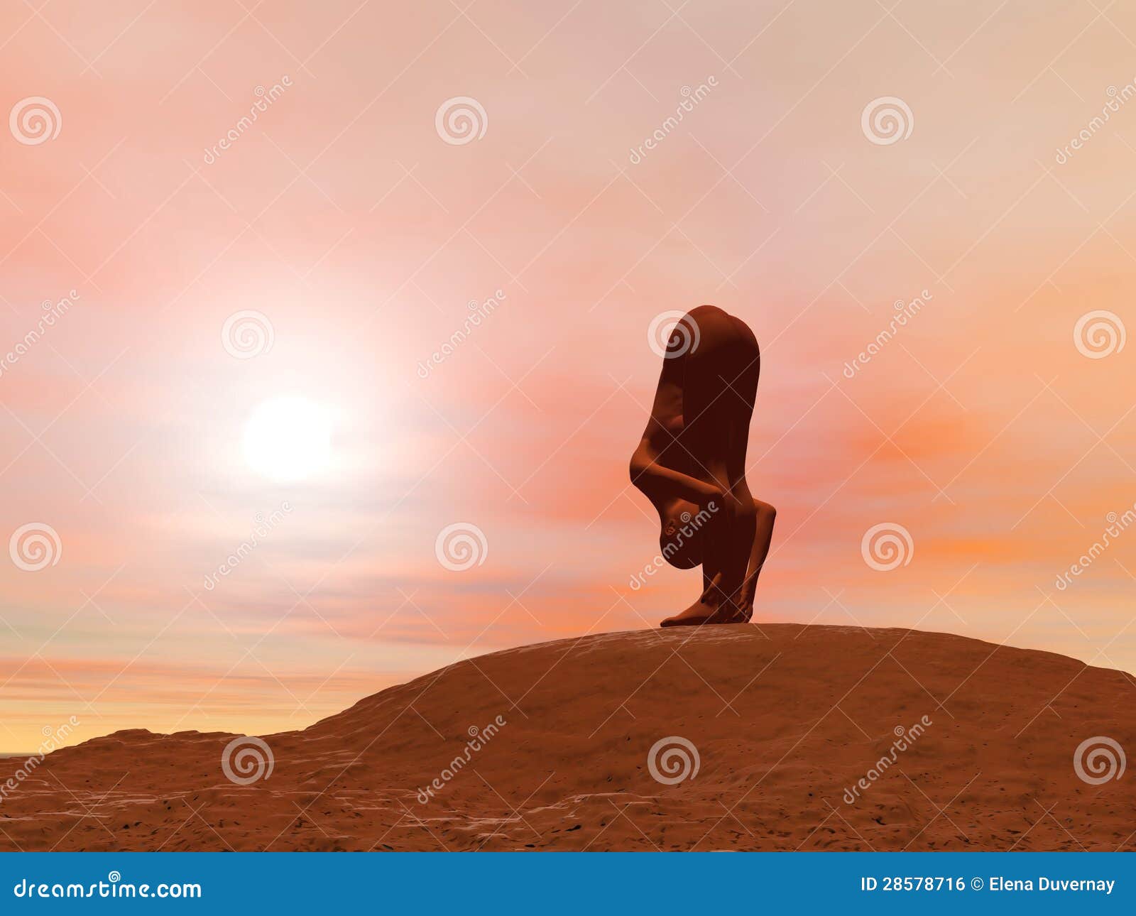Standing Forward Pose, Uttanasana - 3D Render Stock Illustration ...