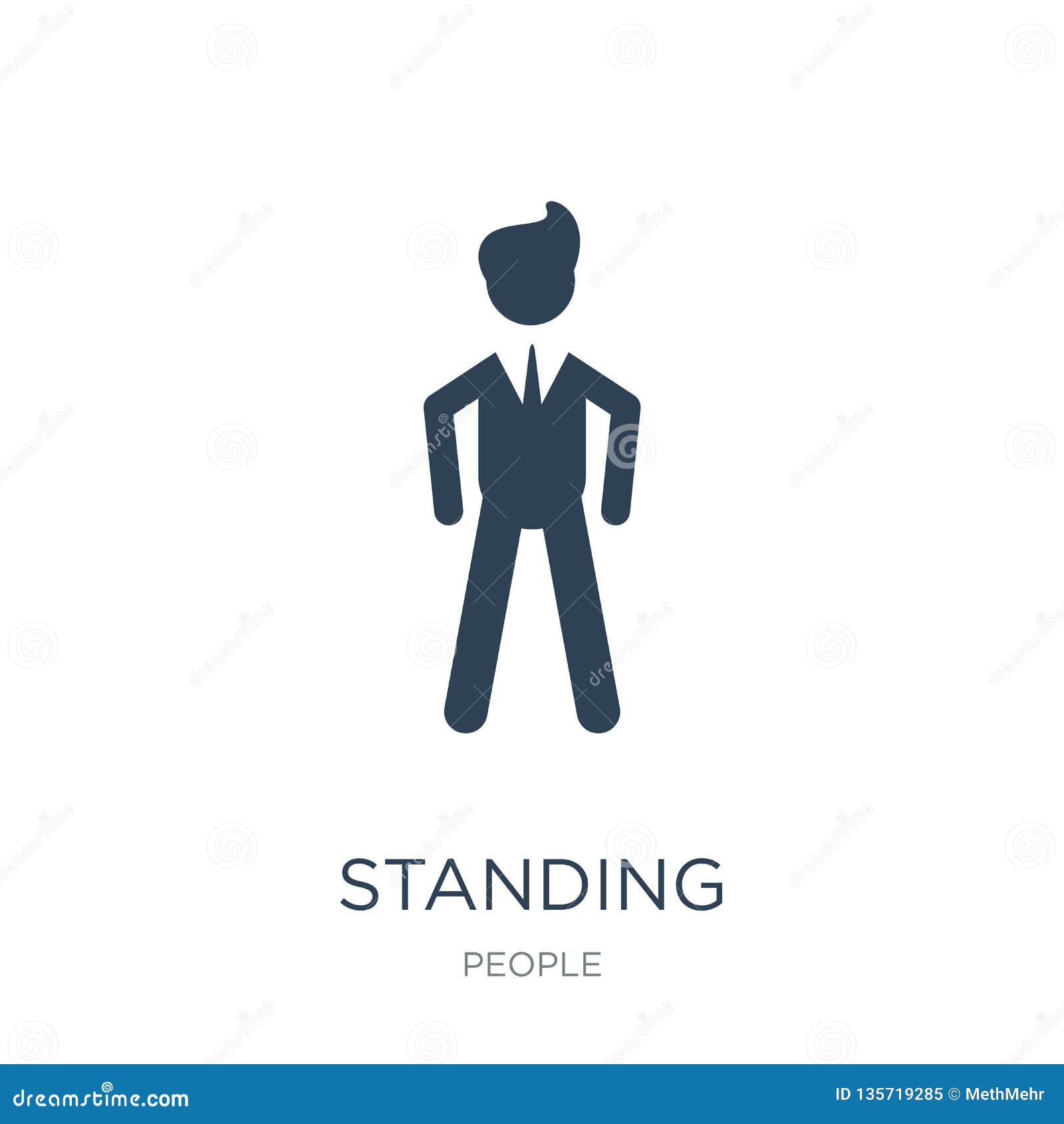Standing Frontal Man Icon In Trendy Design Style Standing Frontal Man