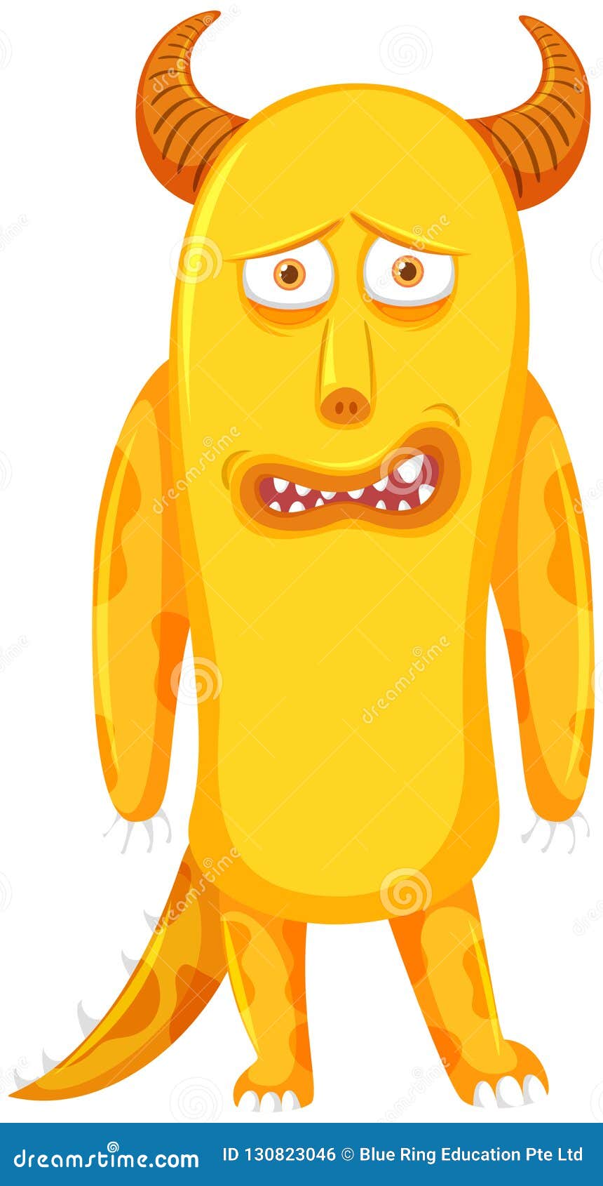 Standing Funny Yellow Monster Stock Vector - Illustration of standing ...