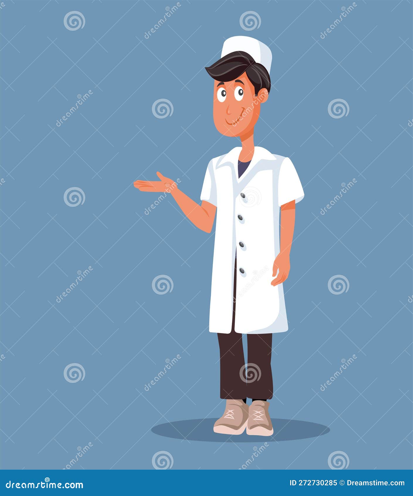 Medical Doctor Standing Making Presentation Gesture Vector Cartoon ...