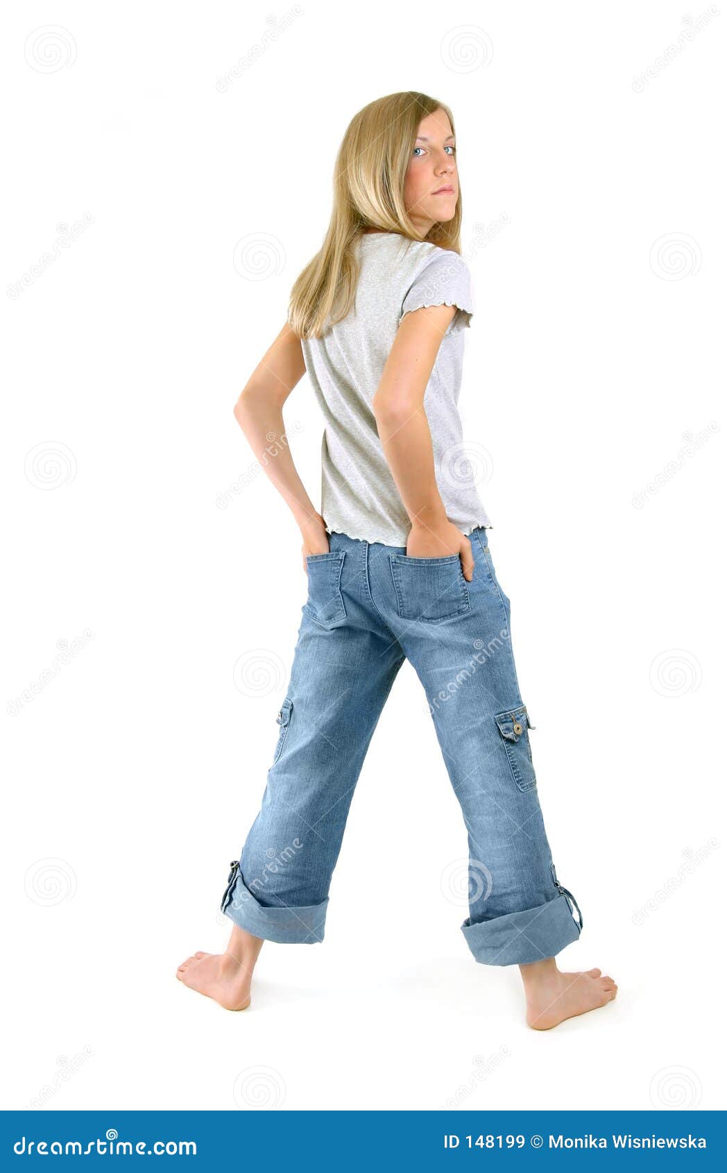 Standing Girl Looking Back stock image. Image of hope, living - 148199