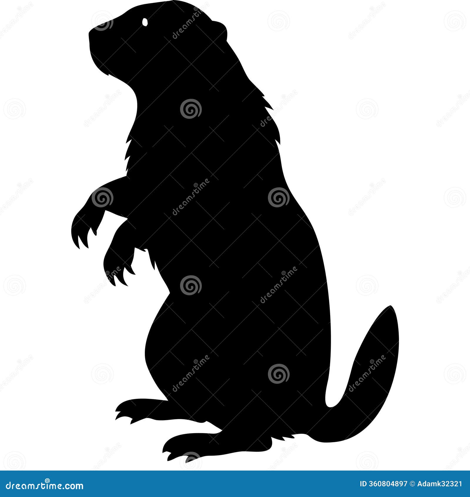 Standing Groundhog Silhouette Vector Illustration for Wildlife and ...
