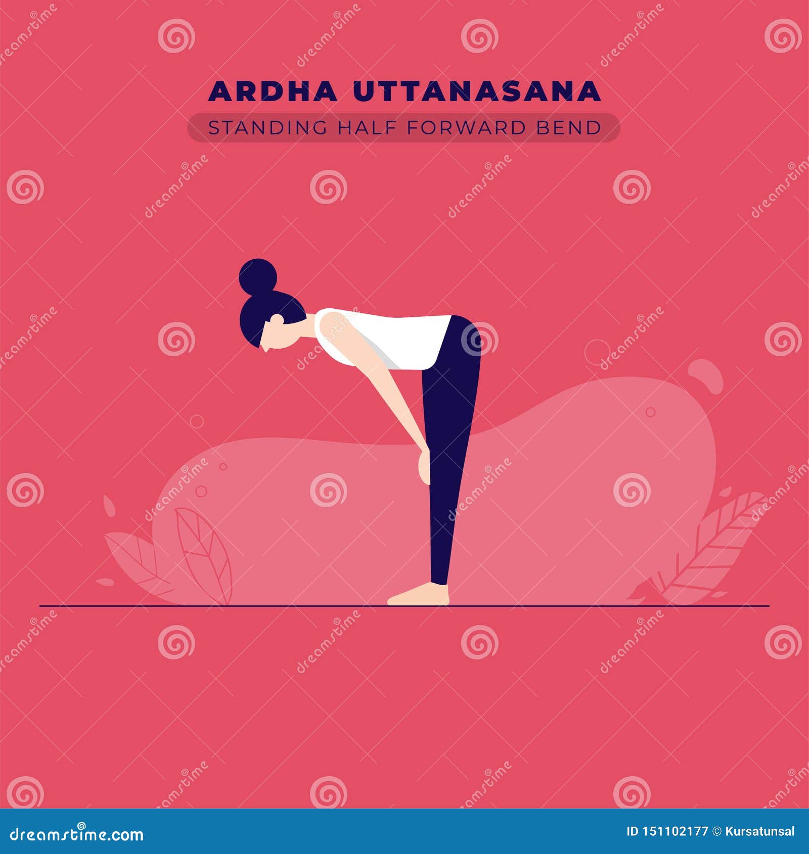 Standing Half Moon Back Bend Pose Yoga 7 Chakra Vector Flower ...