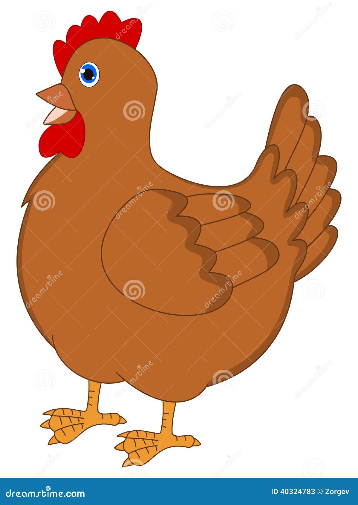 A standing happy hen stock illustration. Illustration of funny - 40324783