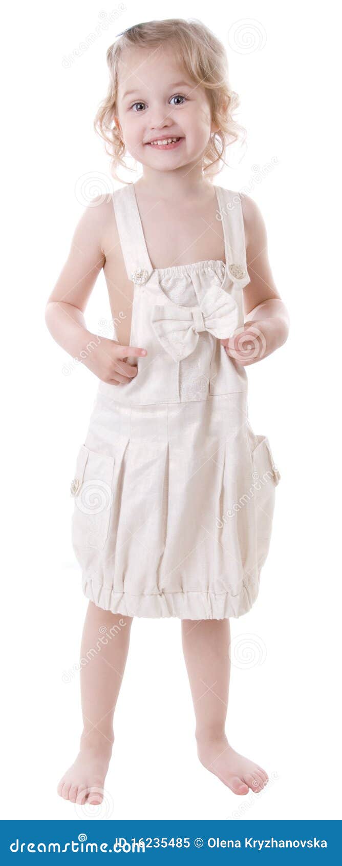 Standing happy little girl stock image. Image of emotionally - 16235485