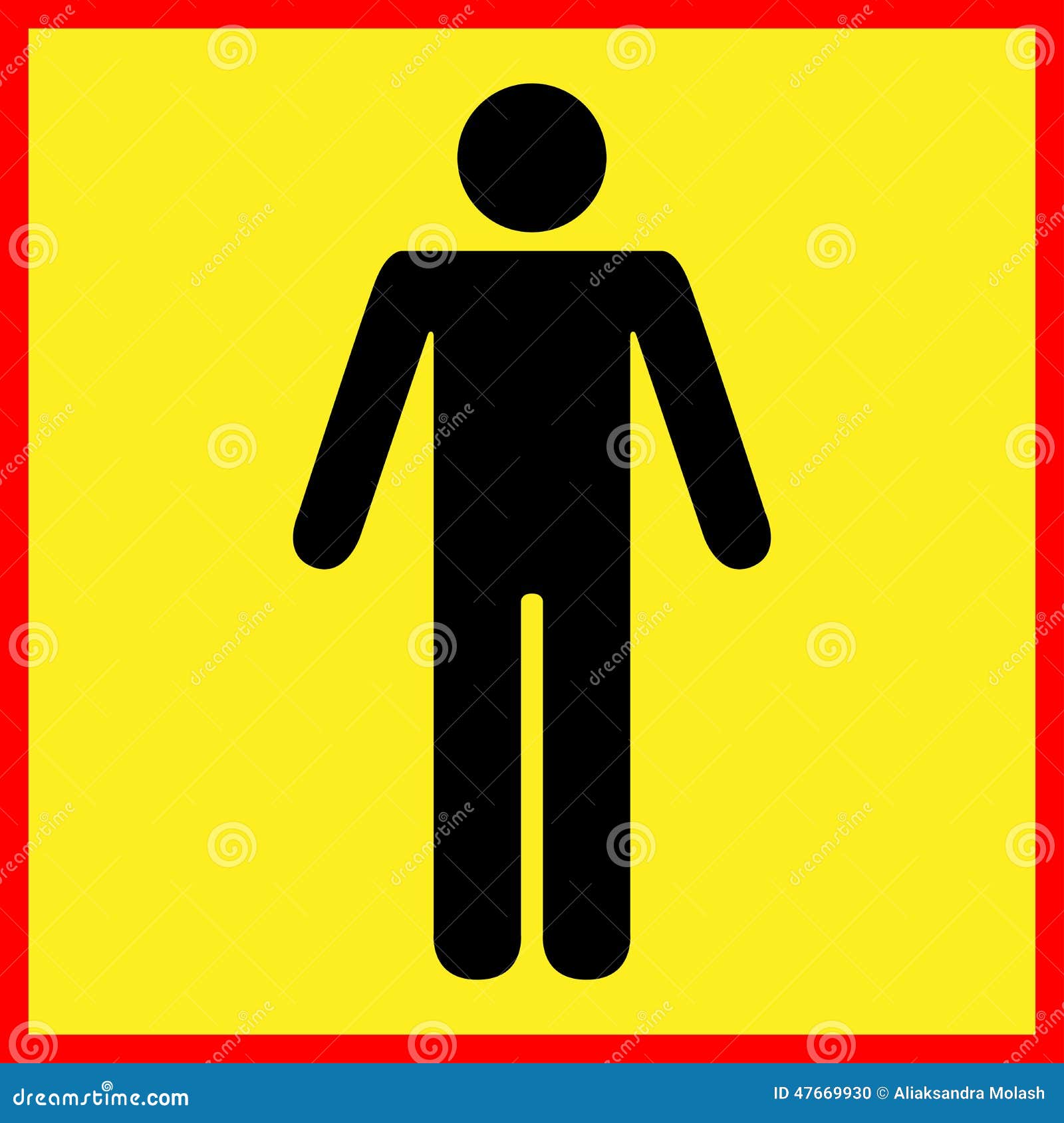 Standing Human Warning Icon. Vector Illustration Stock Vector ...