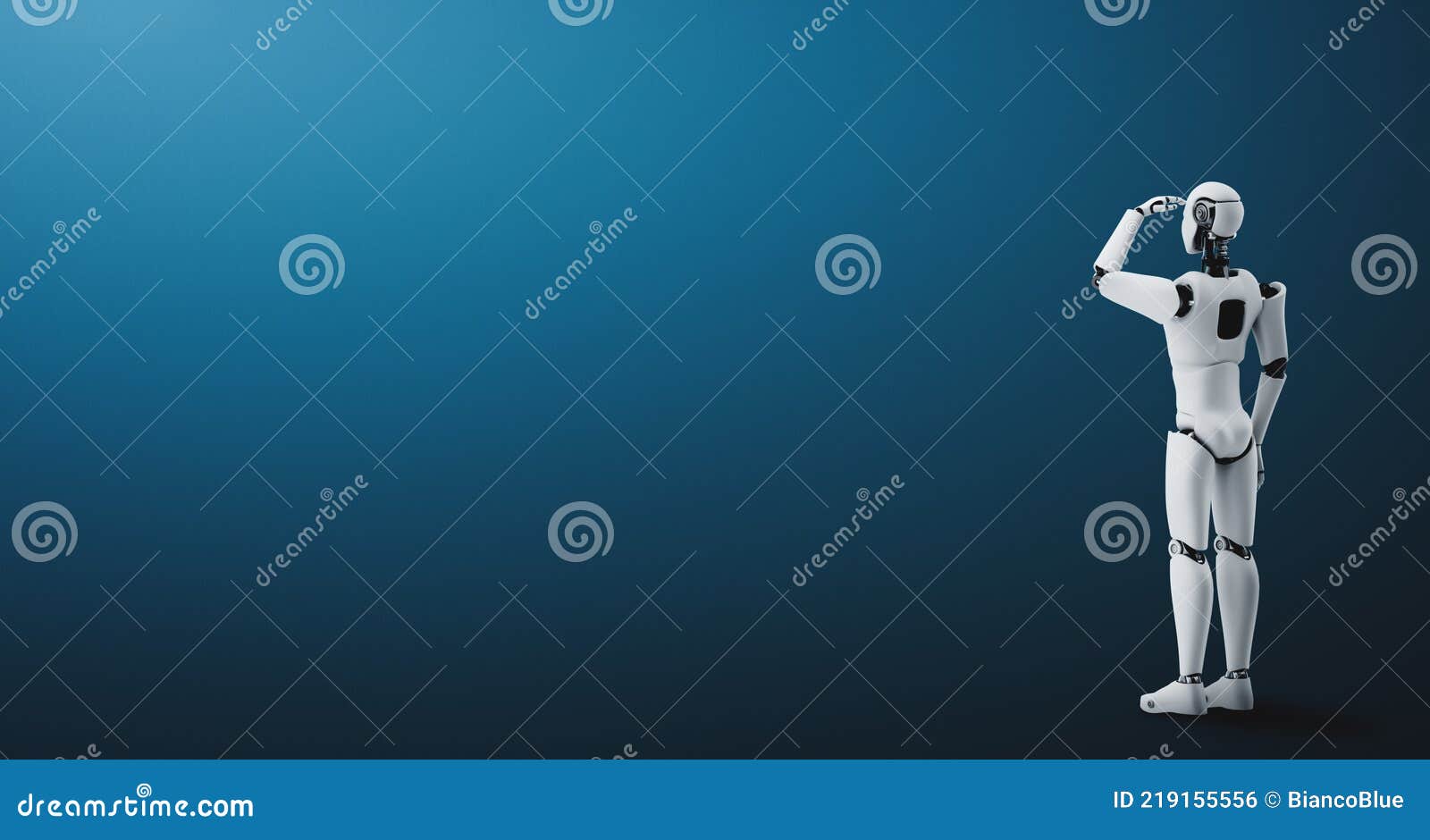 MLP Standing Humanoid Robot Looking Forward On Clean Background Stock ...