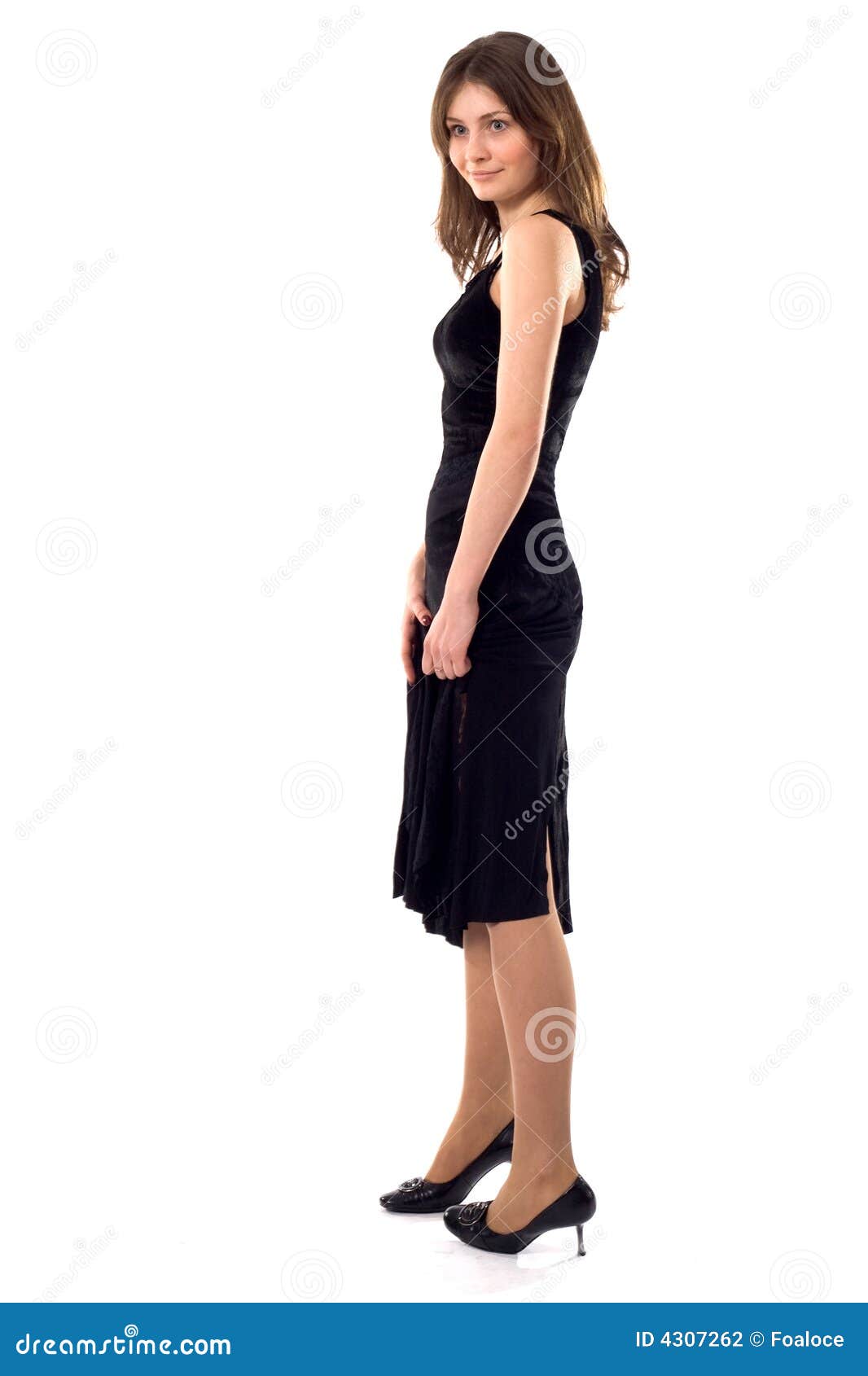 Standing lady stock photo. Image of female, interest, black - 4307262