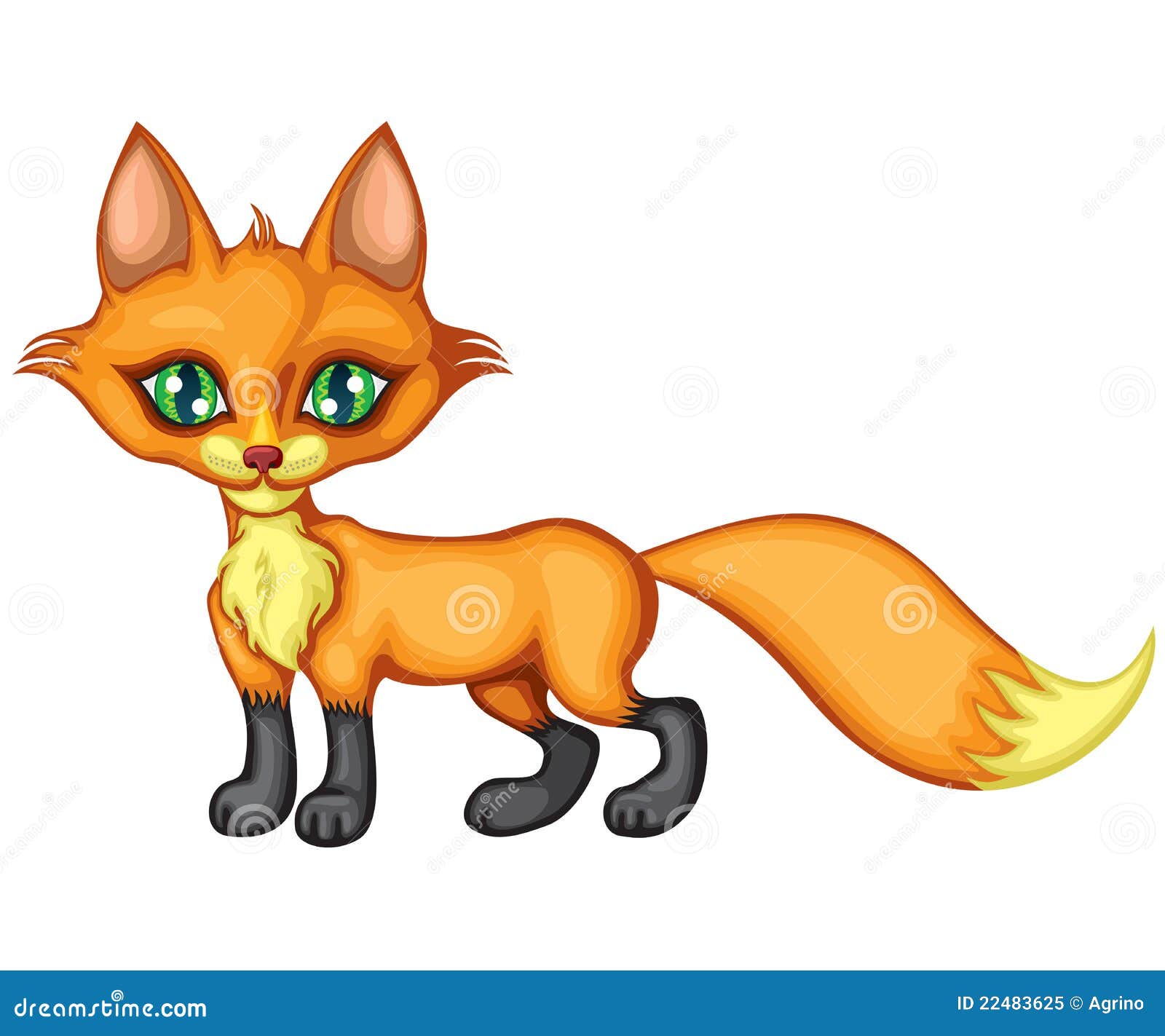 Standing a little fox stock vector. Illustration of caricature - 22483625