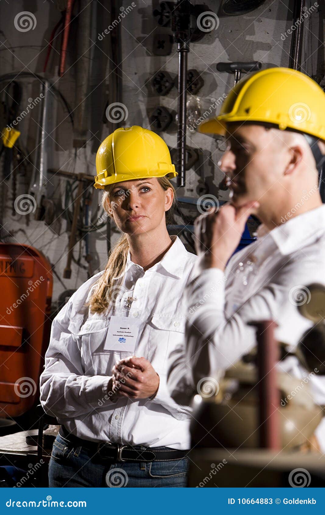 Standing in Maintenance Room Stock Image - Image of indoors, hair: 10664883