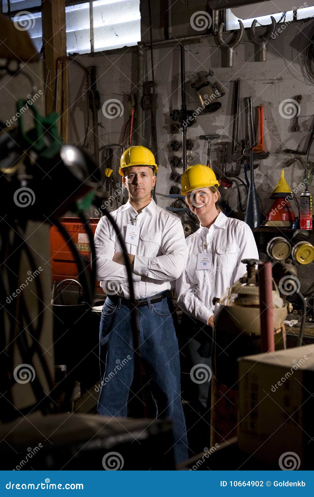 Standing in the Maintenance Room Stock Photo - Image of office, blonde ...