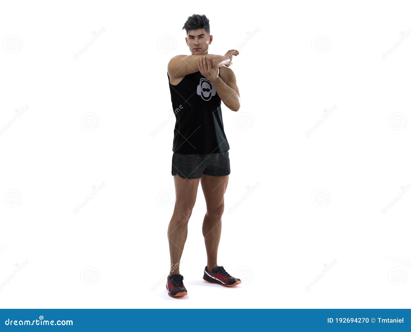 3D Rendering : 3 Standing Male Bodies Illustration , Mesomorph Men ...