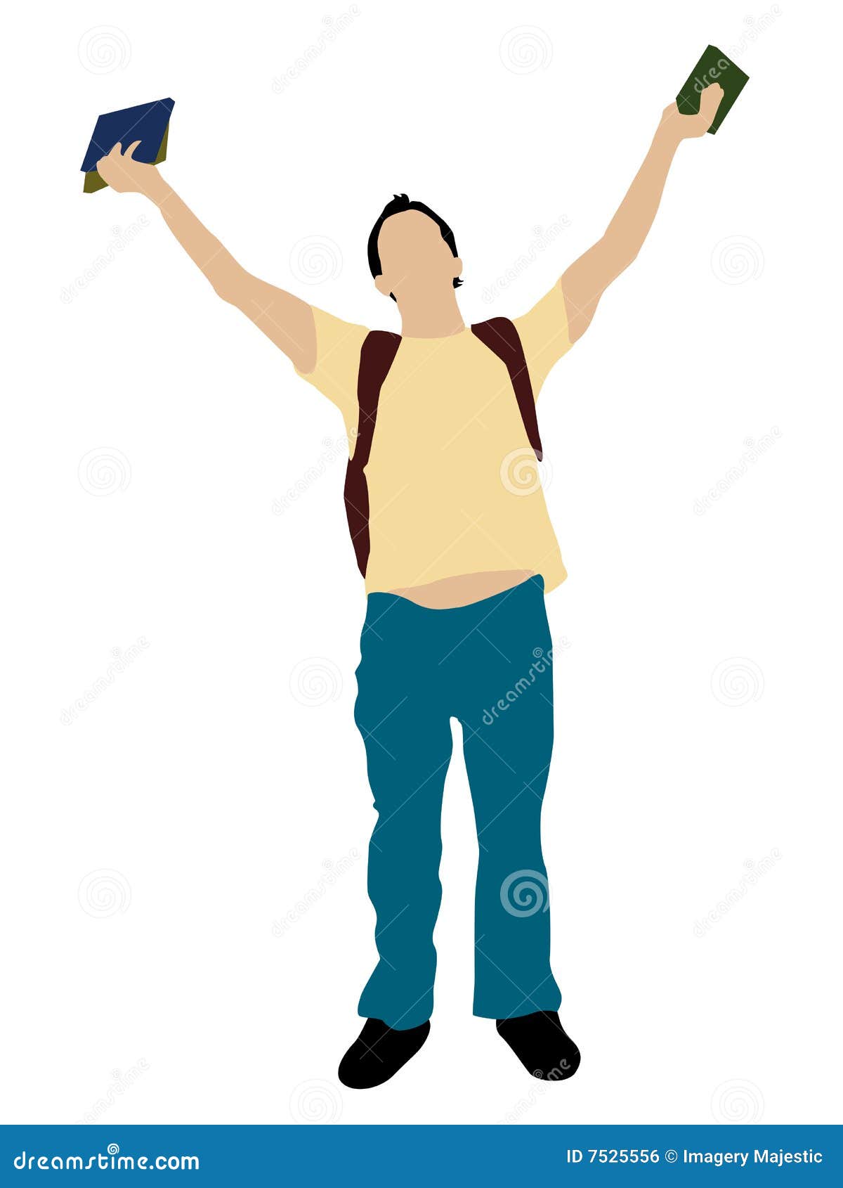 Standing male with books stock illustration. Illustration of case - 7525556