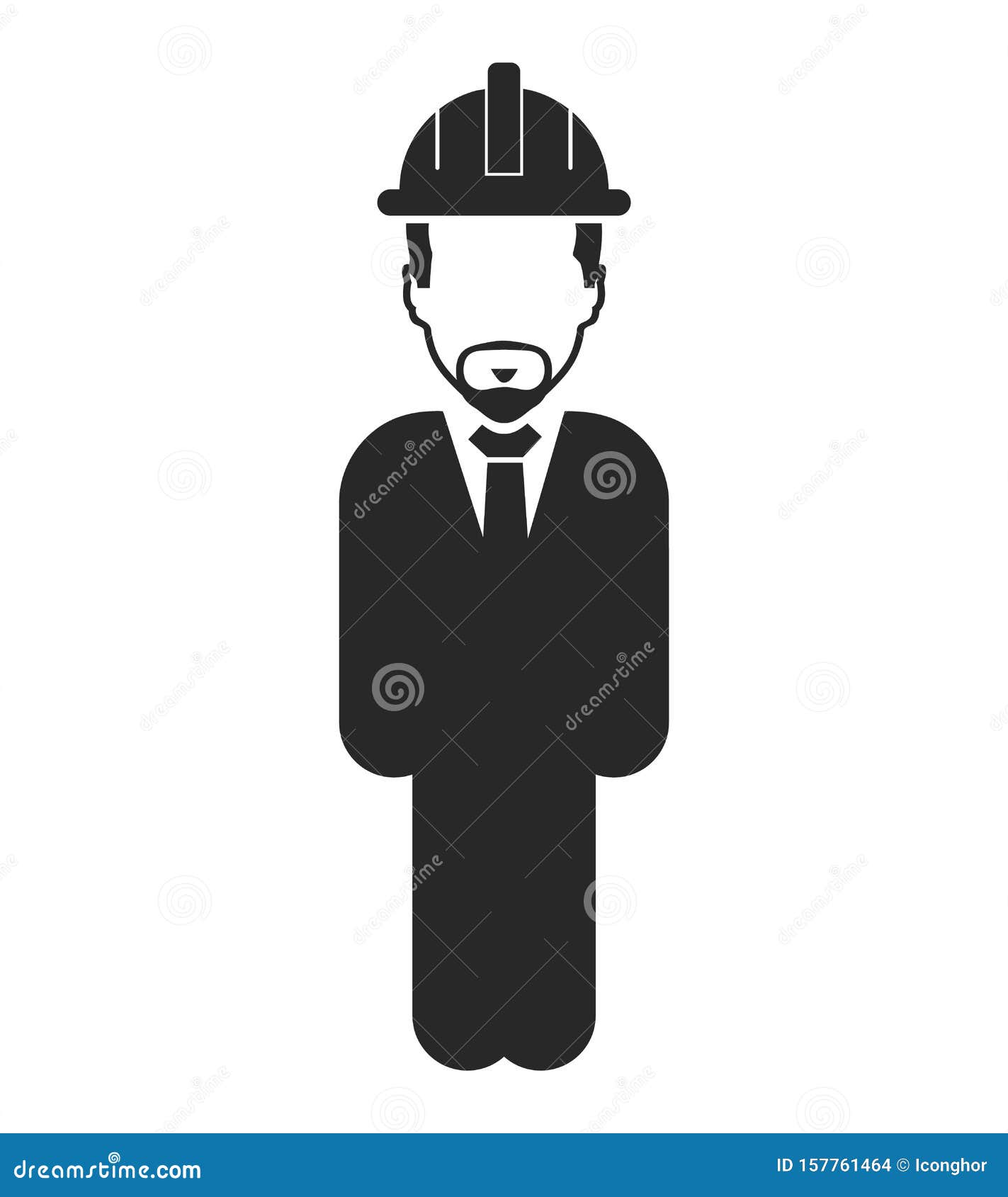 Standing Male Engineer Icon. Stock Vector - Illustration of avatar ...