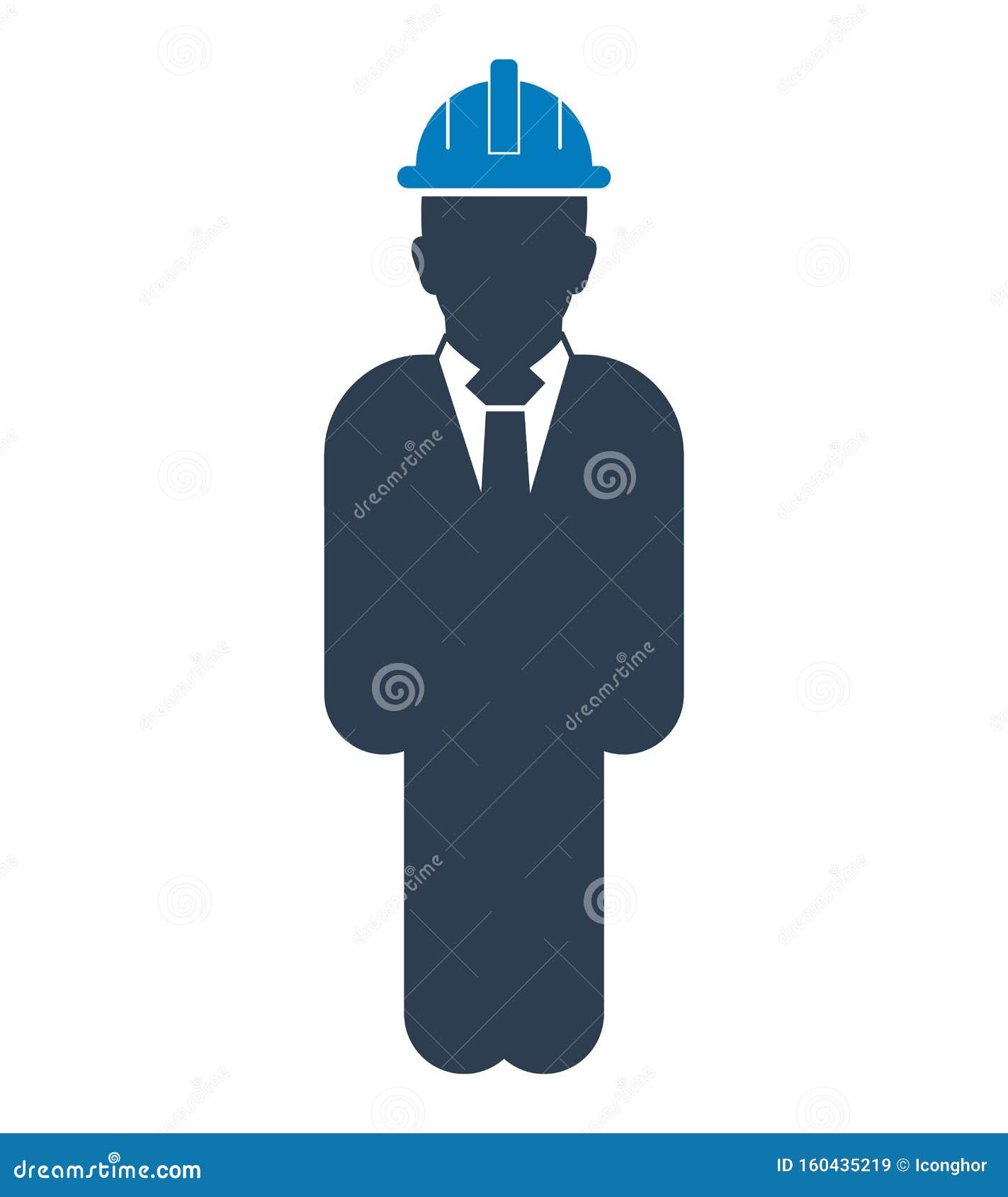 Standing Male Engineer Icon. Stock Vector - Illustration of pictogram ...