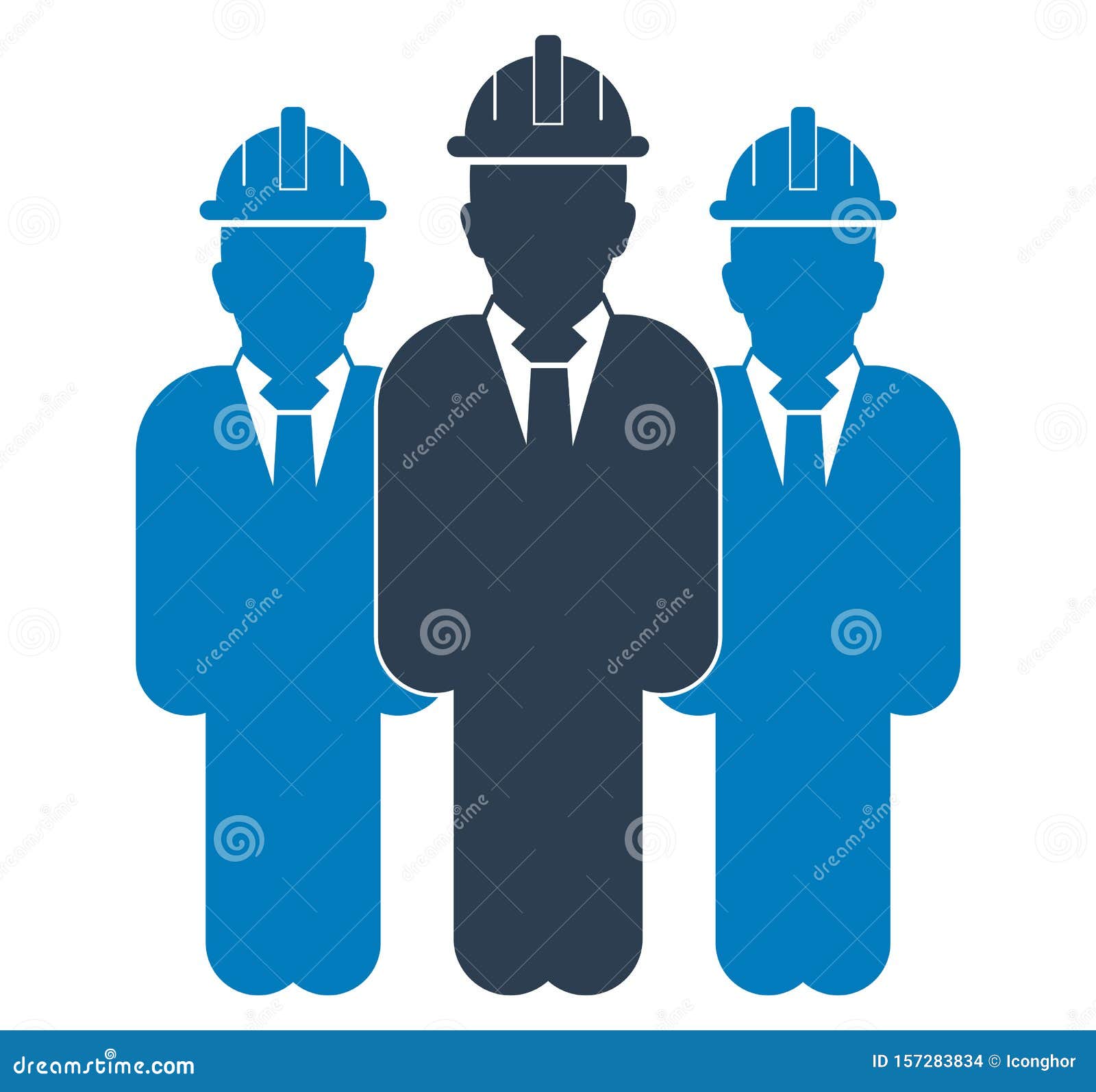 Standing Male Engineer Team Icon. Stock Vector - Illustration of male ...