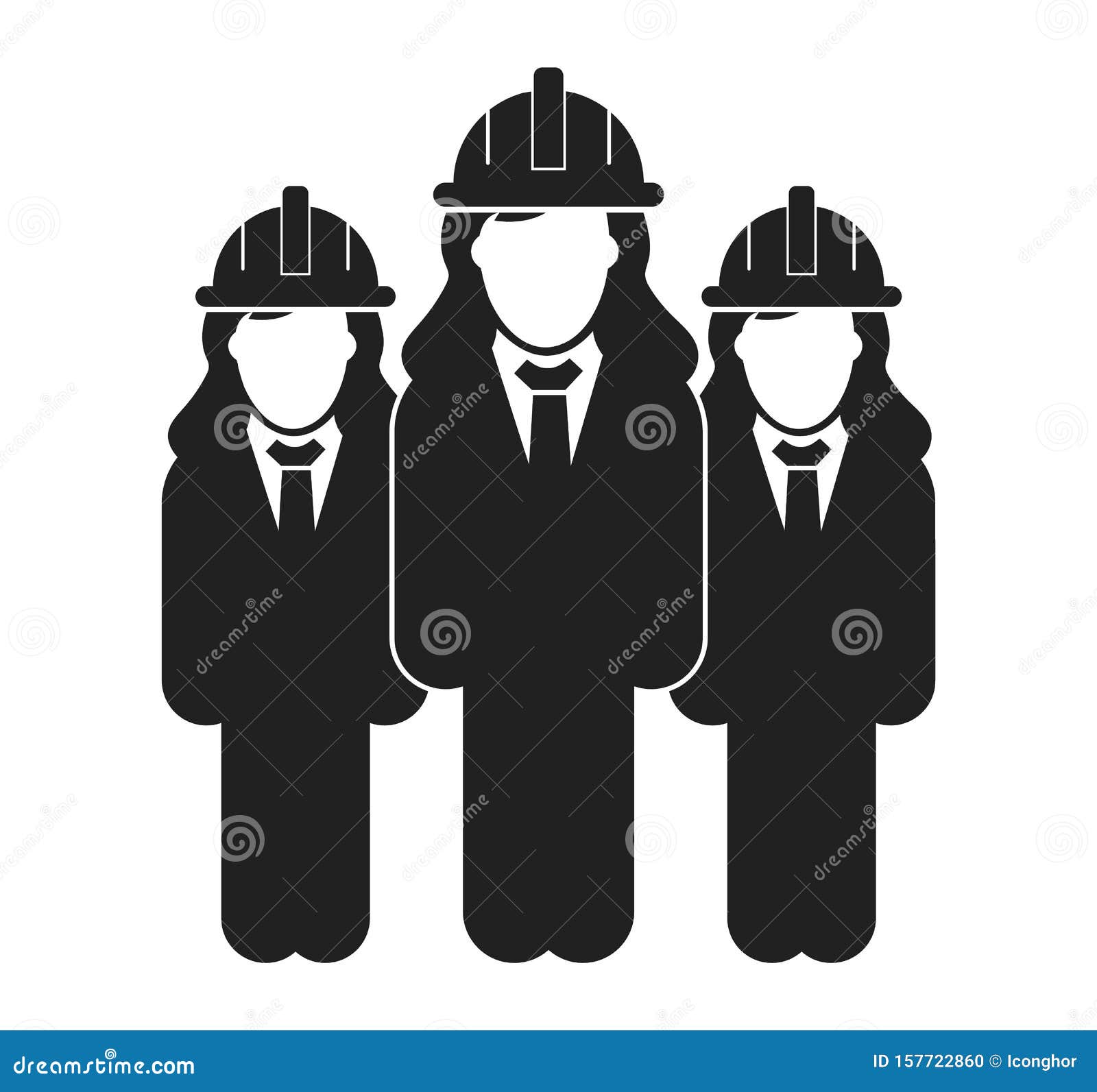 Standing Male Engineer Team Icon. Stock Vector - Illustration of ...