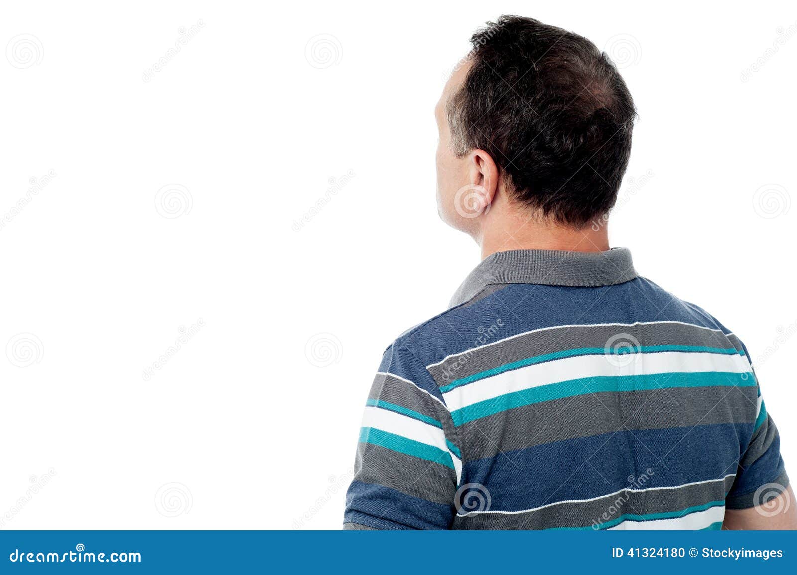 Standing Man Back View Isolated on White Stock Photo - Image of view ...