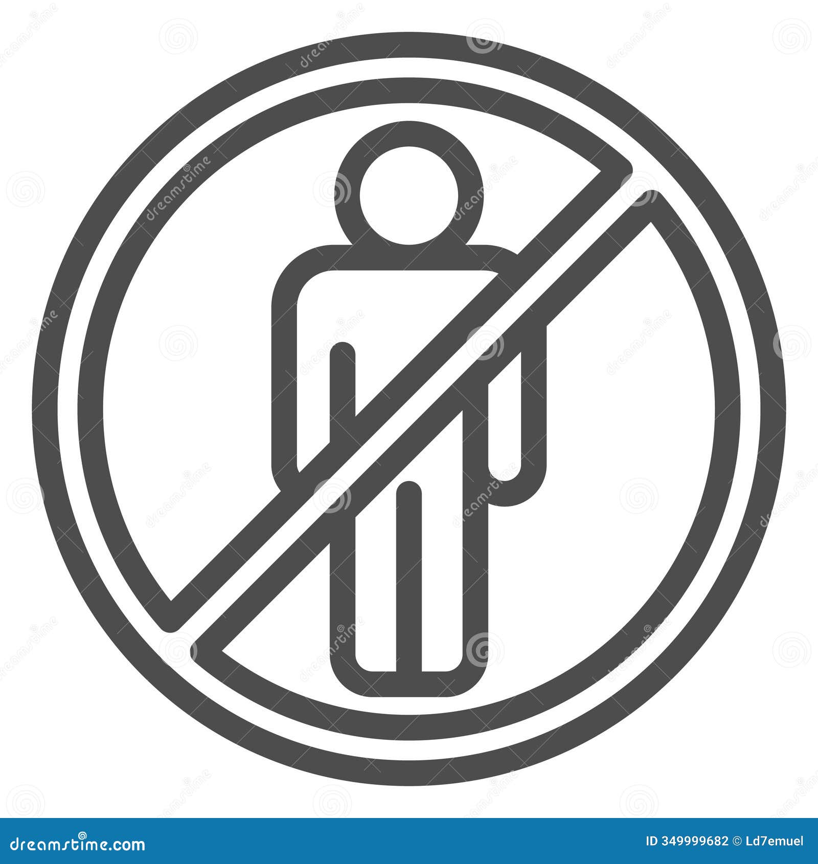 Standing Man Ban Line Icon, Prohibited Elements Concept. Vector ...