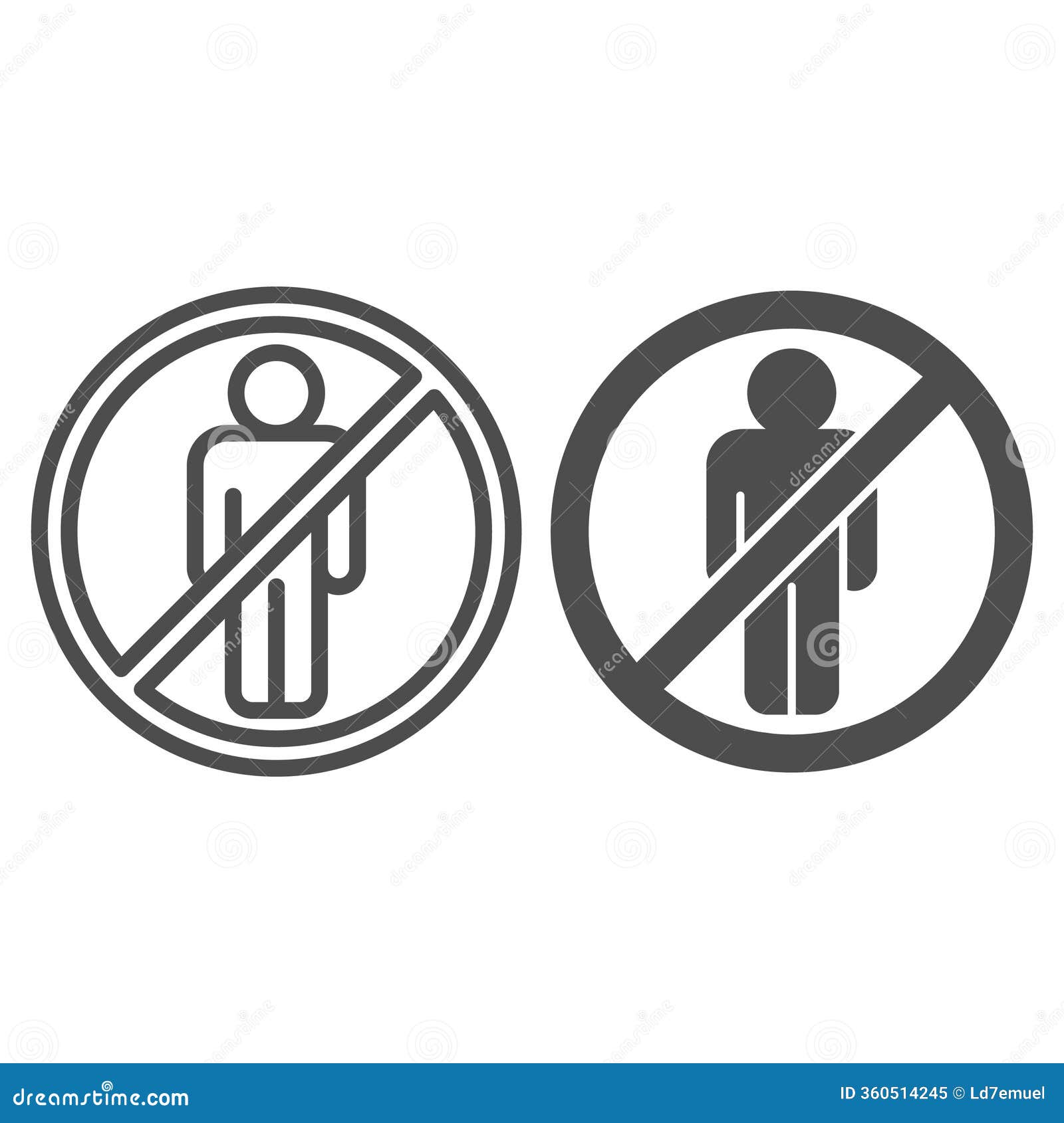 Standing Man Ban Line and Solid Icon, Prohibited Elements Concept ...
