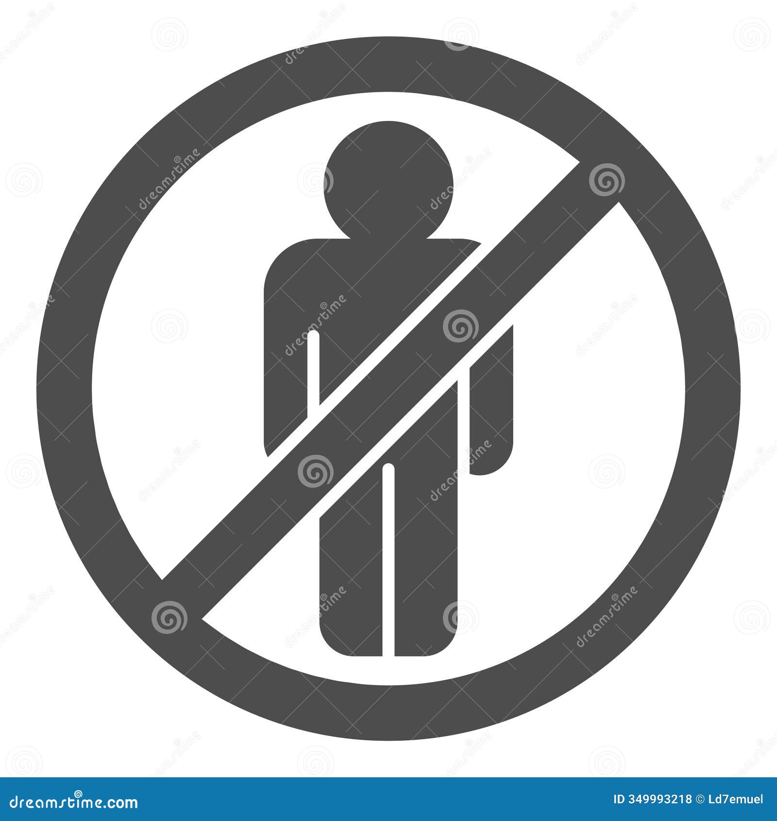 Standing Man Ban Solid Icon, Prohibited Elements Concept. Vector ...