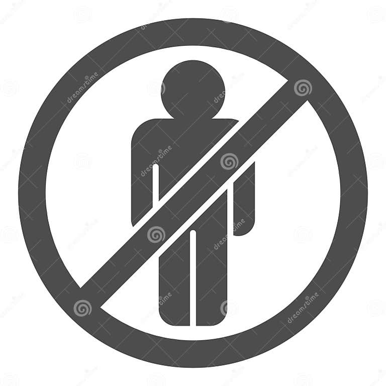 Standing Man Ban Solid Icon, Prohibited Elements Concept. Vector ...