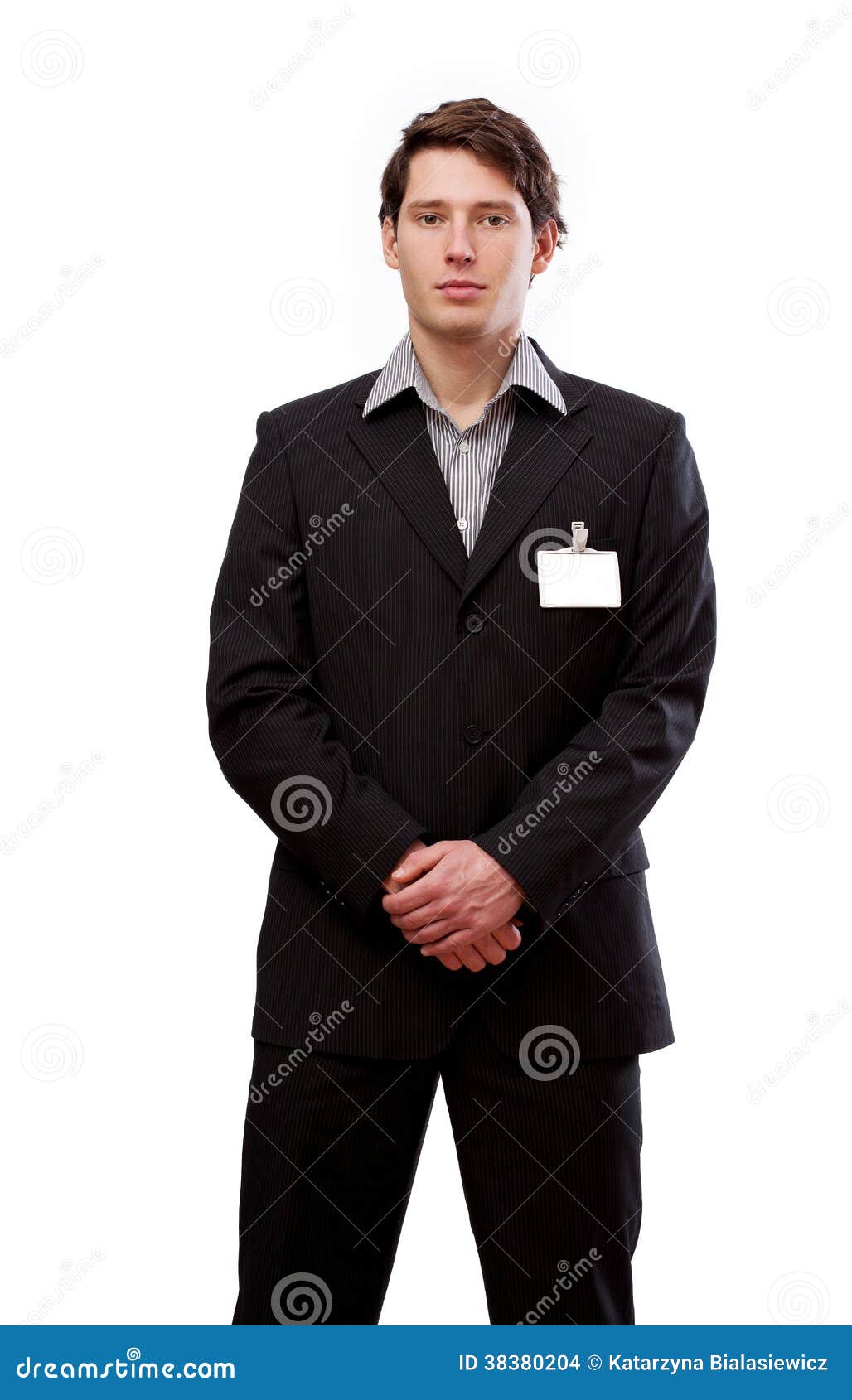 Standing Man with Card for Text Stock Photo - Image of blazer, handsome ...