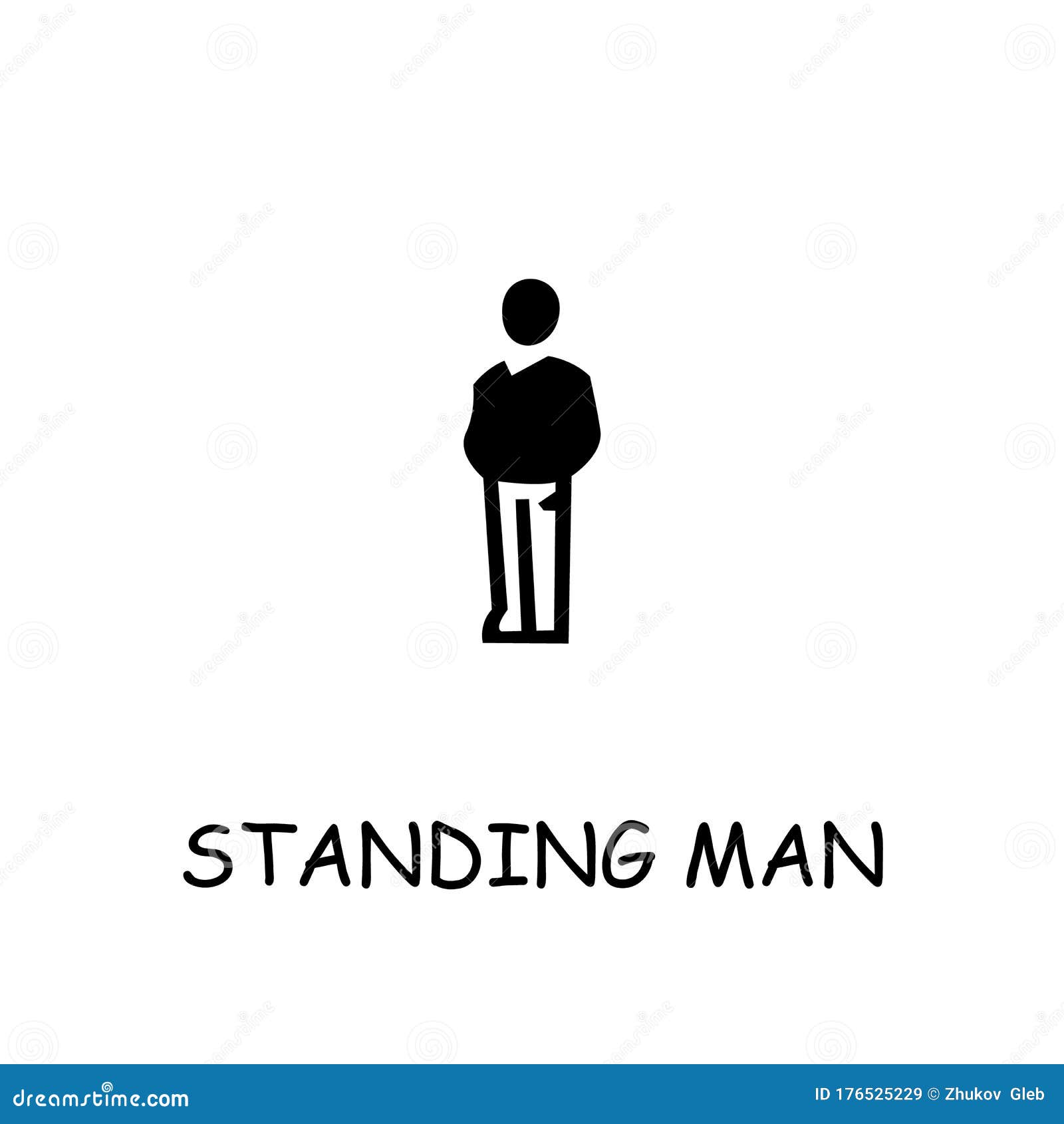 Standing Man Flat Vector Icon Stock Illustration - Illustration of ...