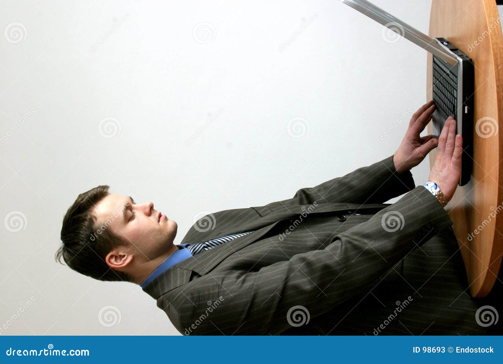 Standing Man with His Laptop Stock Image - Image of concentrated ...
