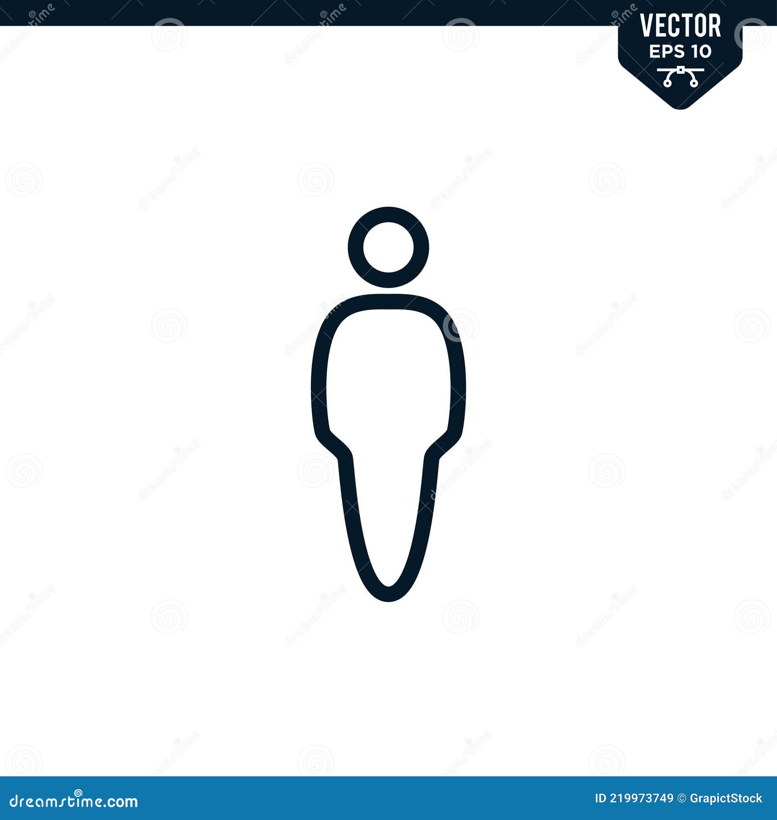 Standing Man Icon Icon, Outlined Style Stock Vector - Illustration of ...