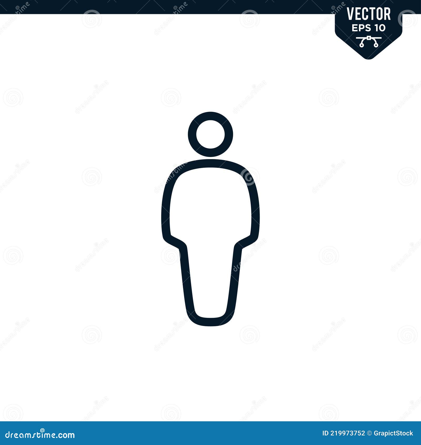 Standing Man Icon Icon, Outlined Style Stock Vector - Illustration of ...