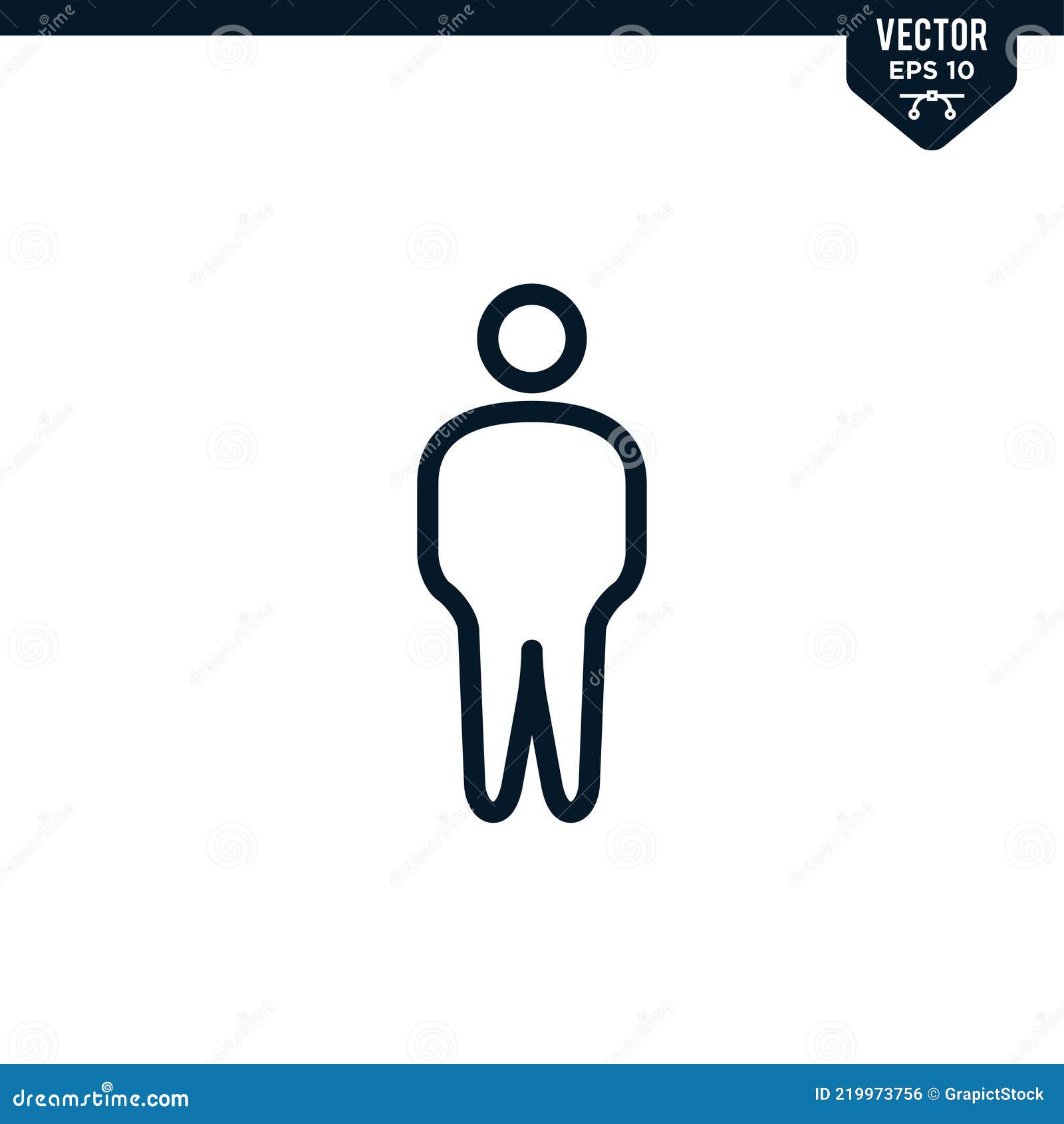 Standing Man Icon Icon, Outlined Style Stock Vector - Illustration of ...