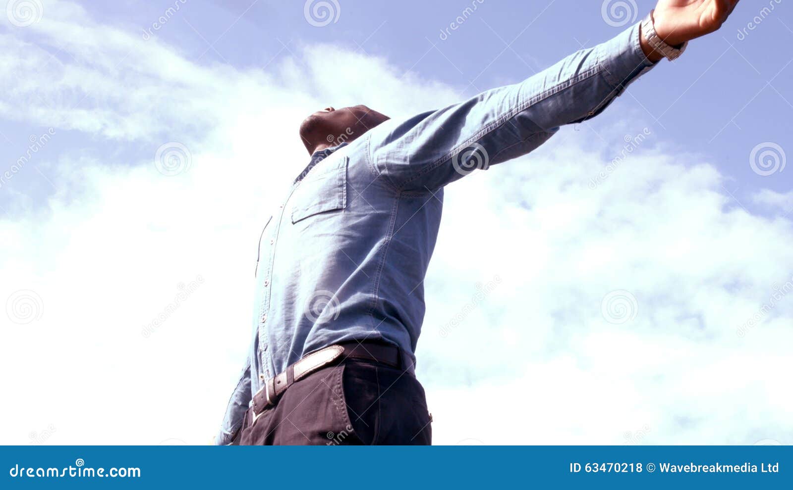 Standing Man with Outstretched Arms Stock Footage - Video of ...