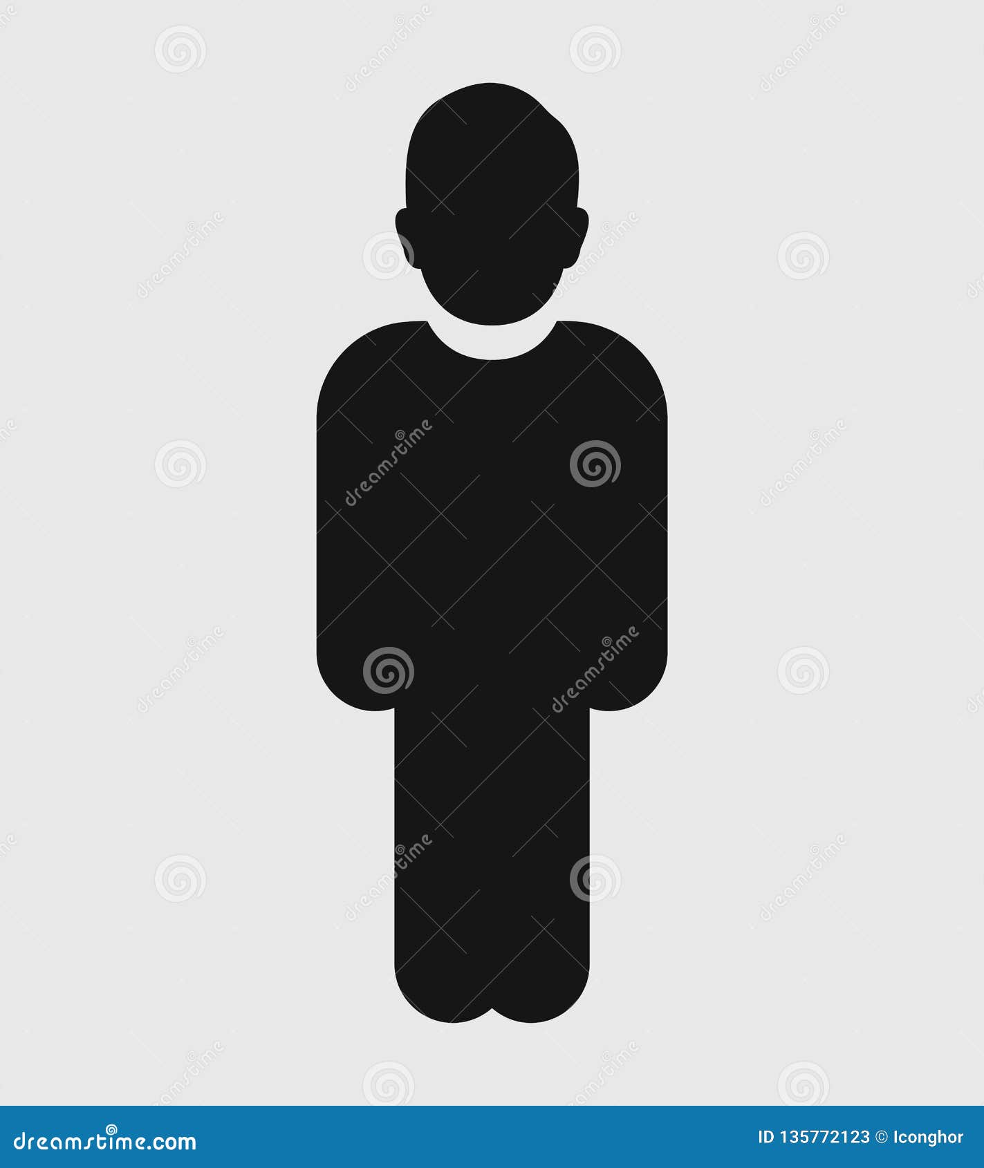 Standing Man profile Icon. stock vector. Illustration of front - 135772123