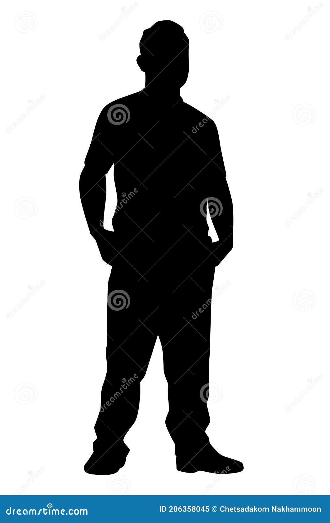 Standing Man Silhouette Vector on White Stock Vector - Illustration of ...