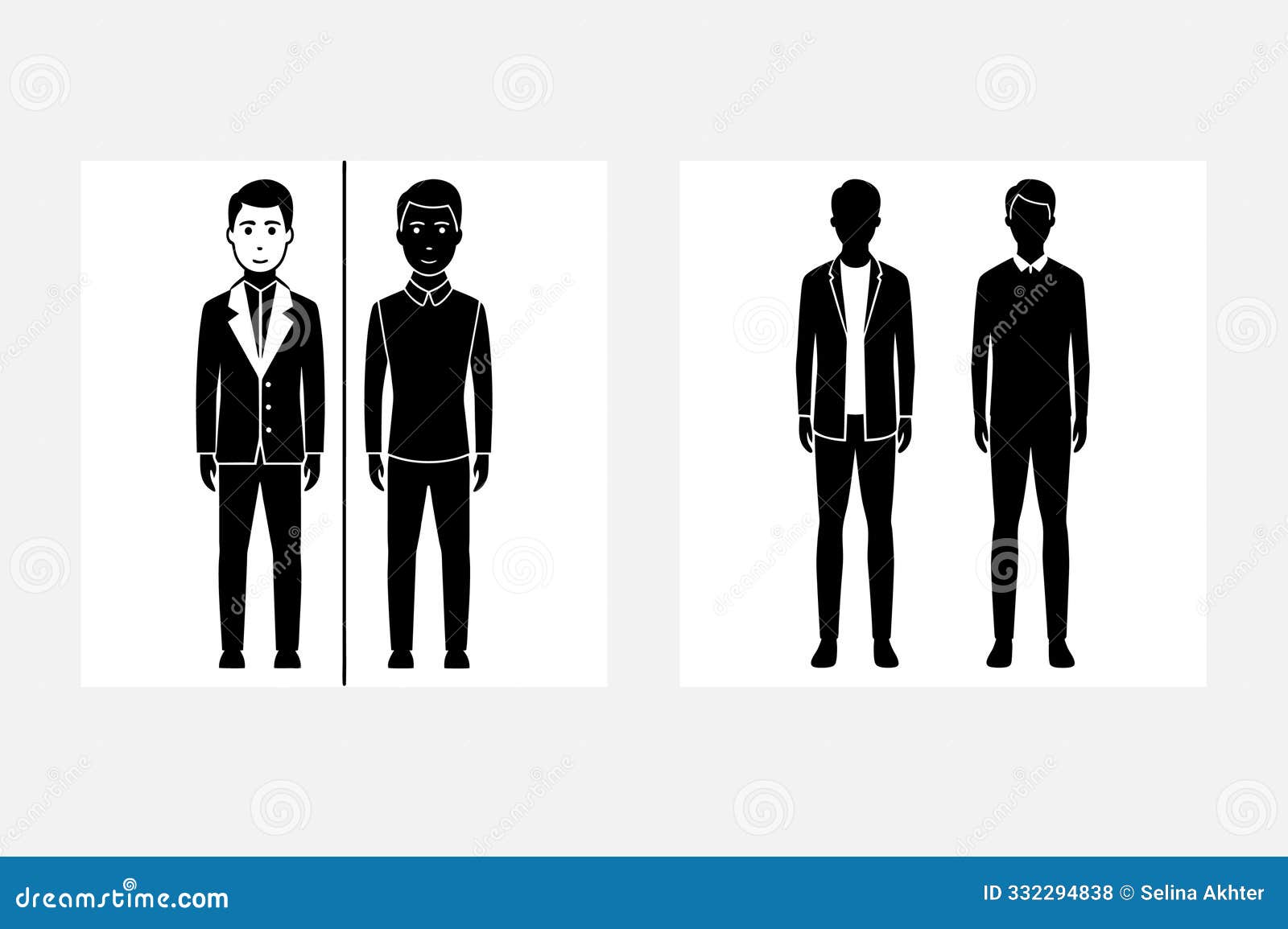 Standing Man Vector Illustration Icons. Stock Illustration ...