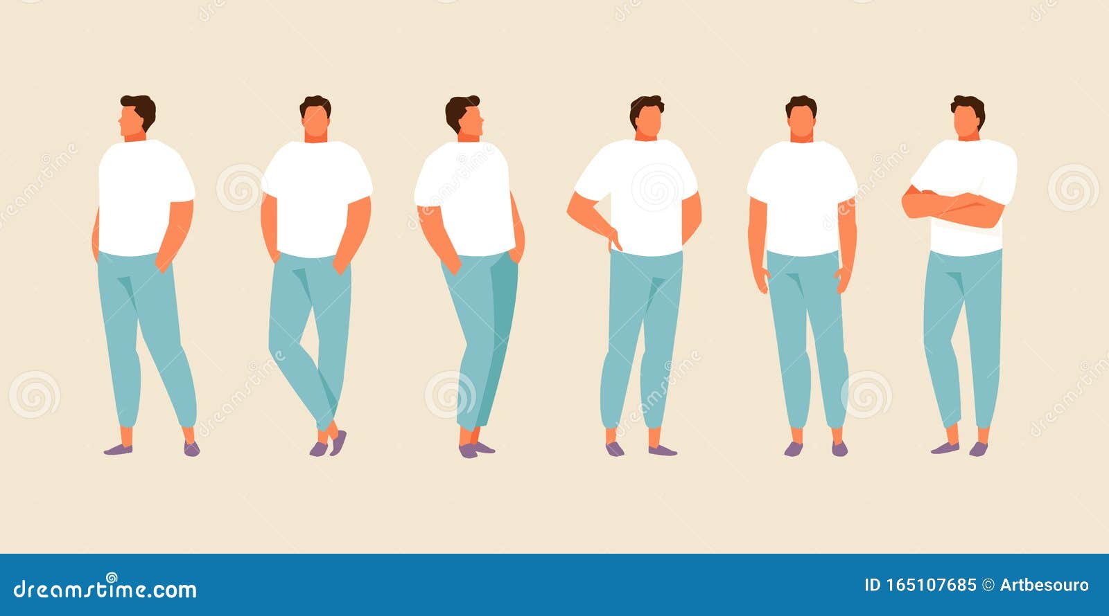 Standing man vector set stock vector. Illustration of hipster - 165107685