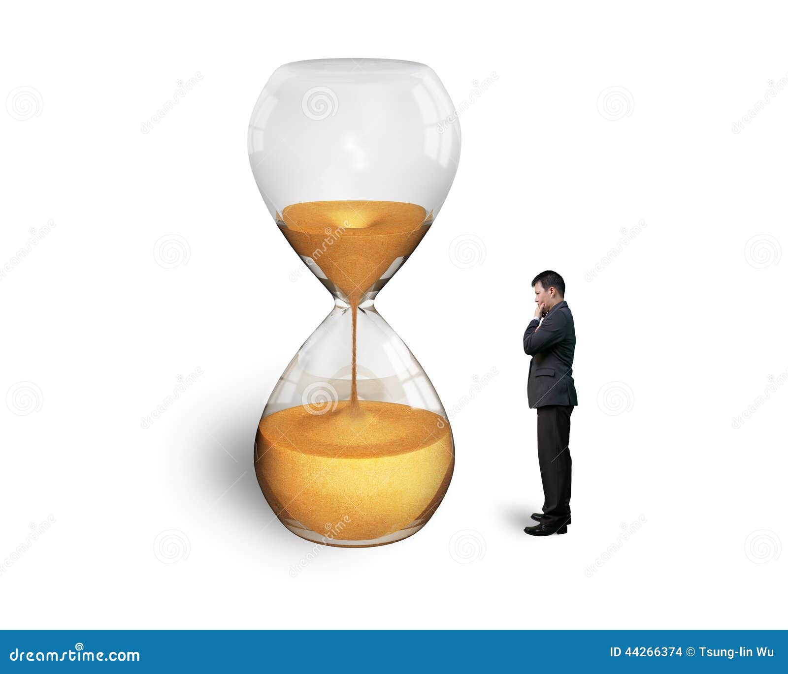 Standing Man Watching Hourglass Stock Photos - Free & Royalty-Free ...