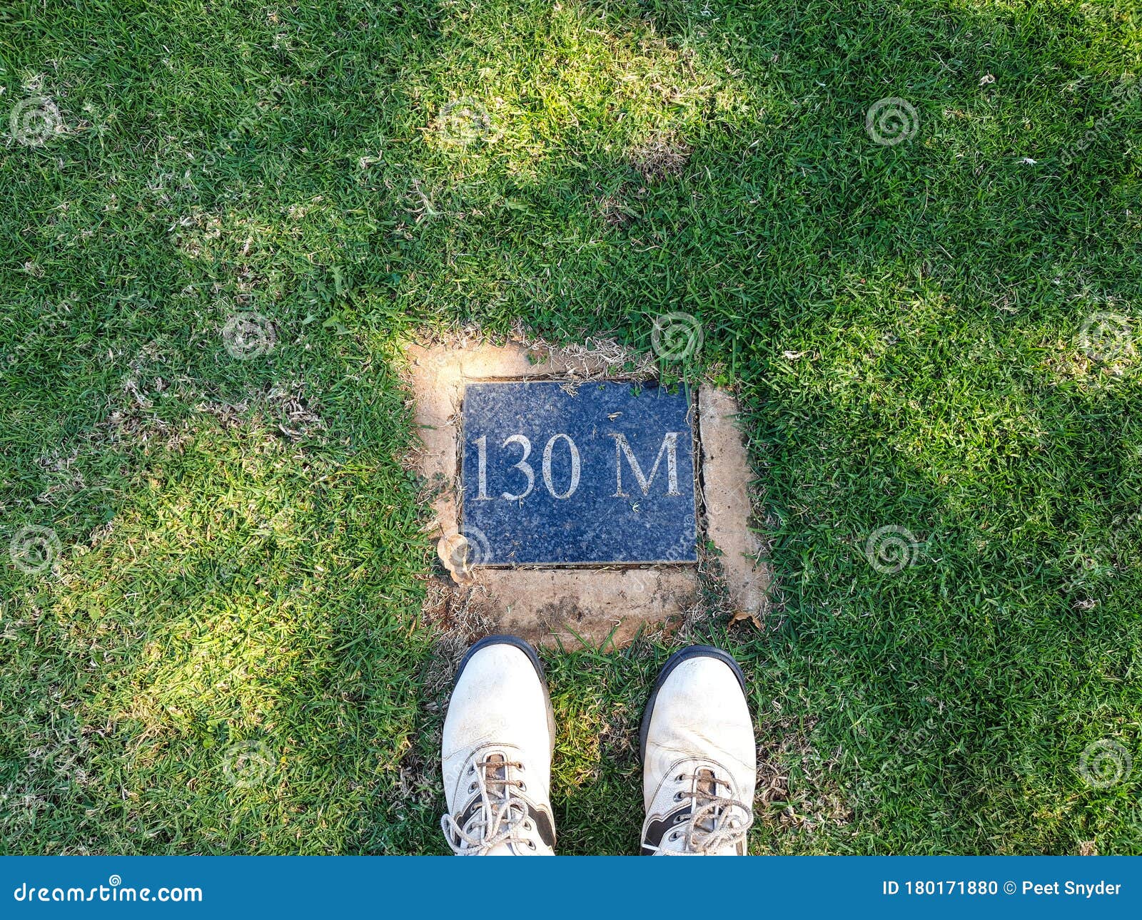 Standing at the 130 Meter Mark Stock Photo - Image of meter, lawn ...