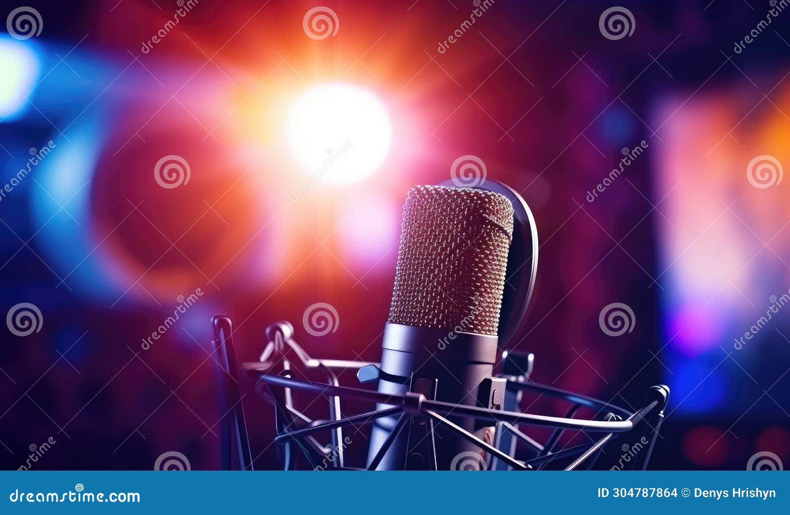A Standing Microphone Captured in Close Proximity Stock Illustration ...