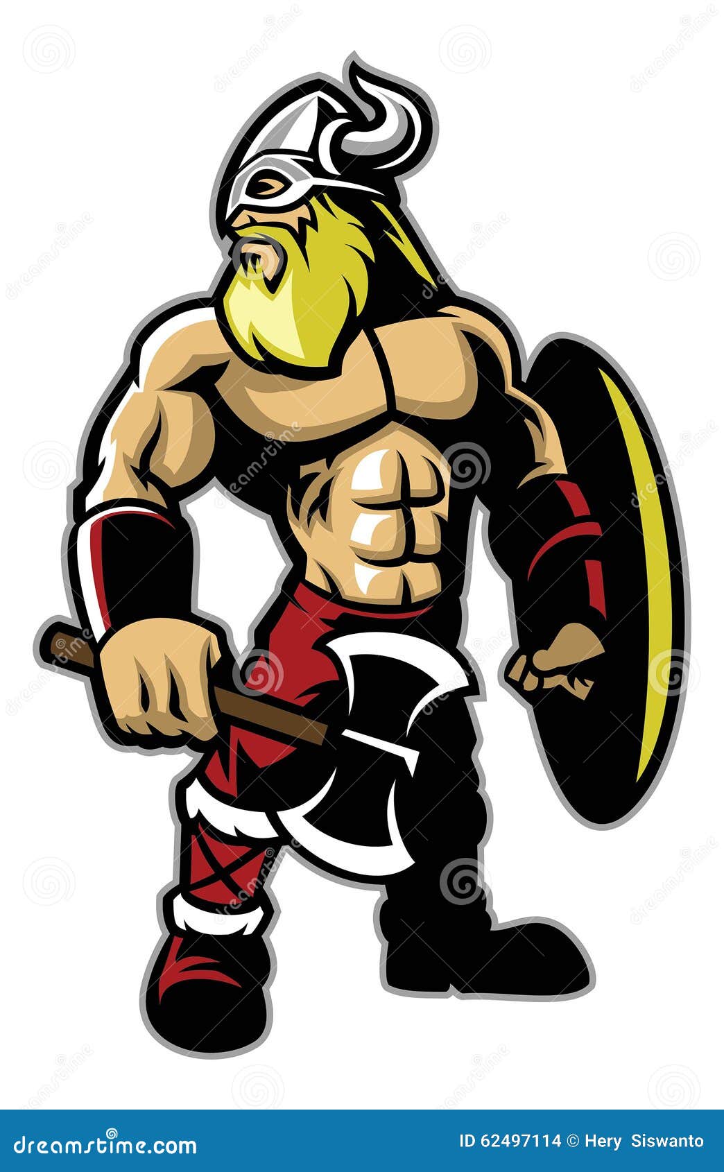 Standing Muscle Body of Viking Warrior Stock Vector - Illustration of ...