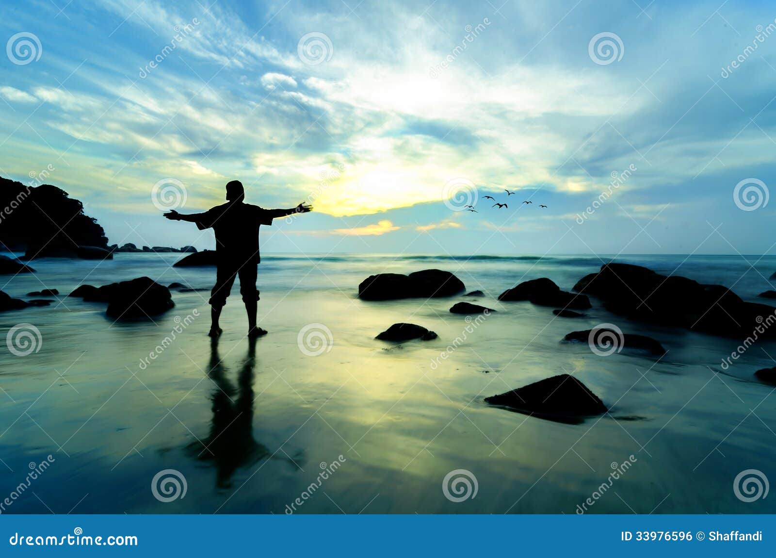 Standing Near the Beach Looking at Sun Rising Stock Photo - Image of ...
